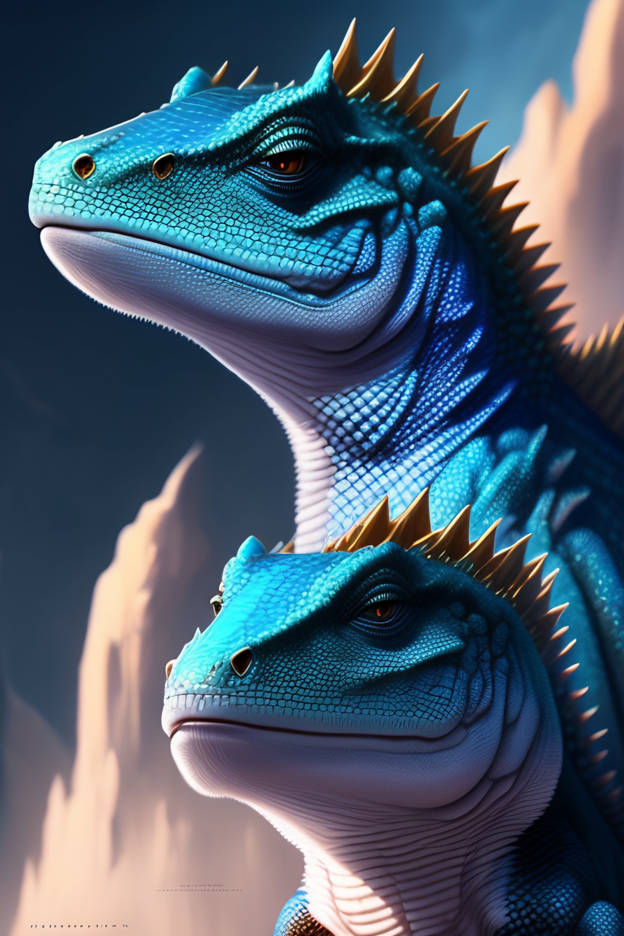 Lexica - Super rich lizard, luxury, blue crystals, greg rutkowski