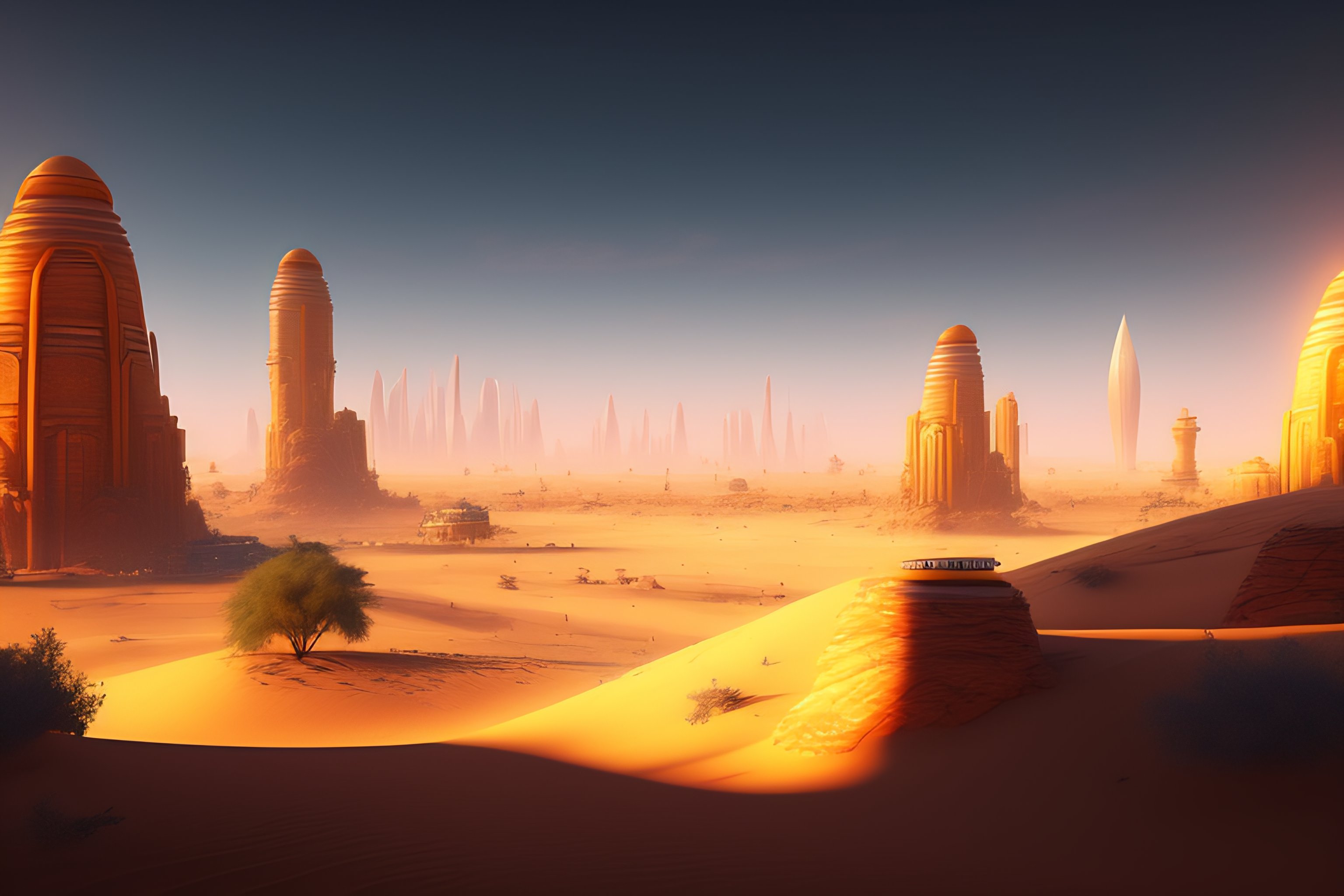 Lexica - A solarpunk desert city, beautiful dynamic lighting, cinematic ...