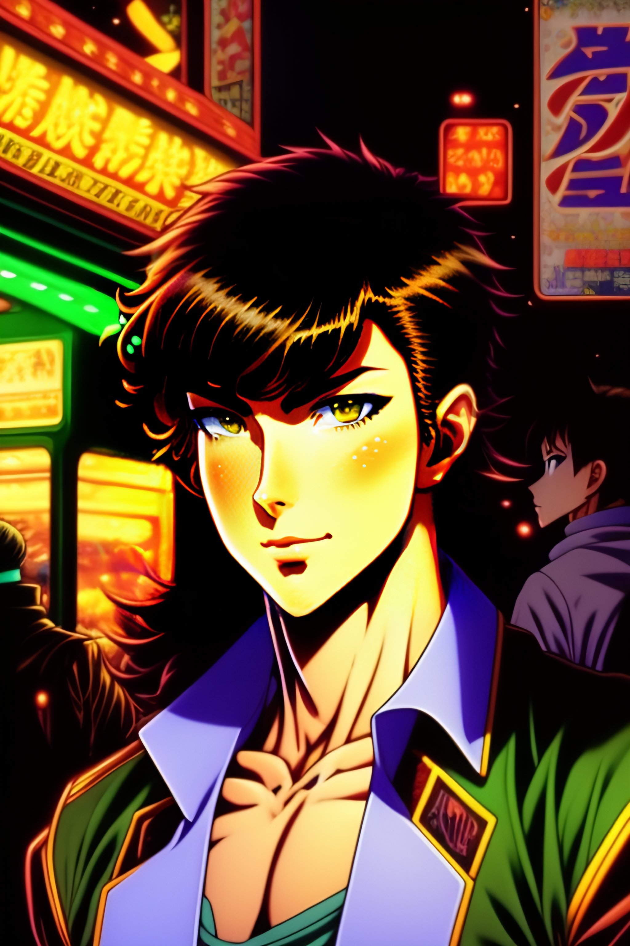 Lexica - Vintage 90's anime style environmental wide shot of a chaotic ...