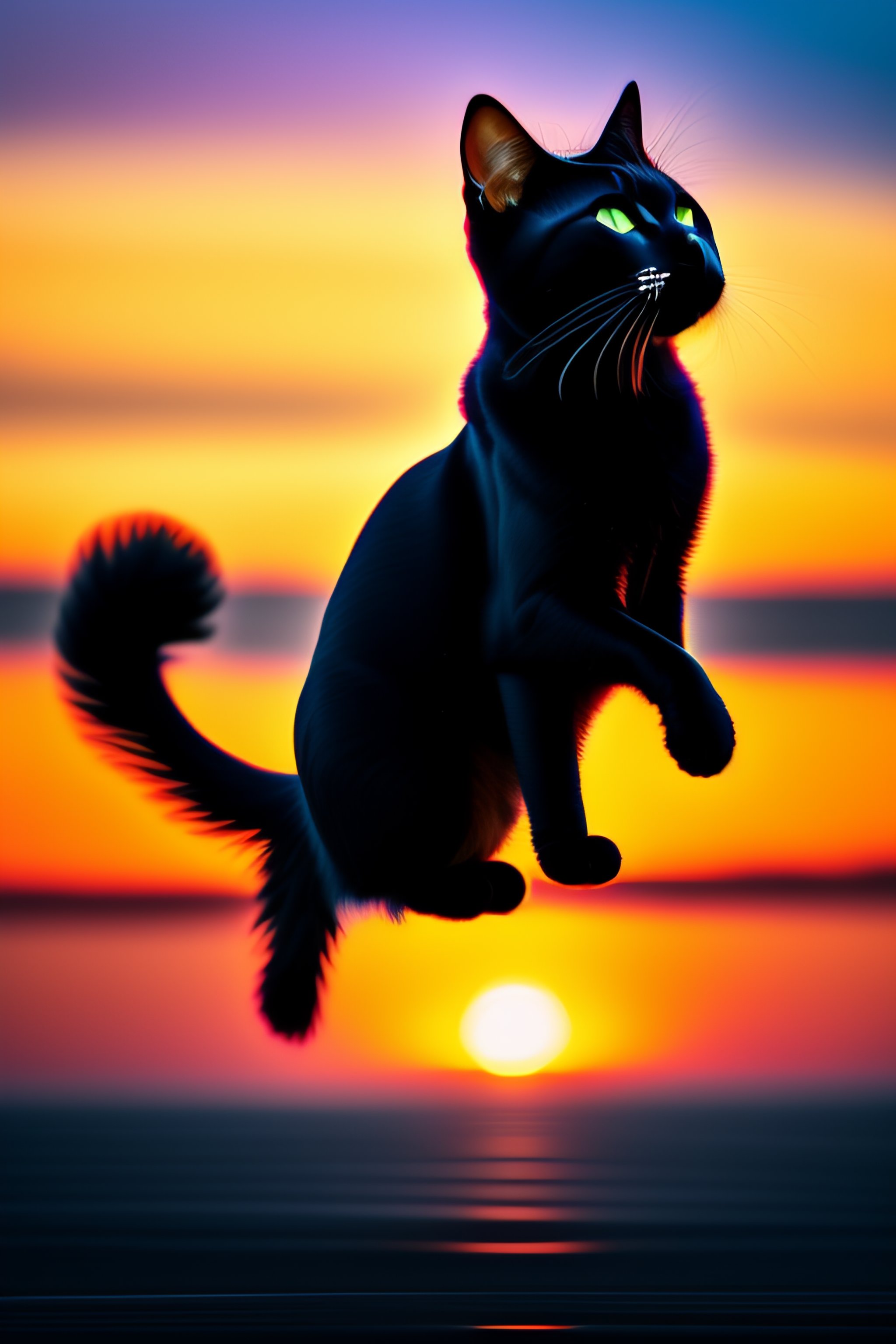 Lexica - A flying black cat