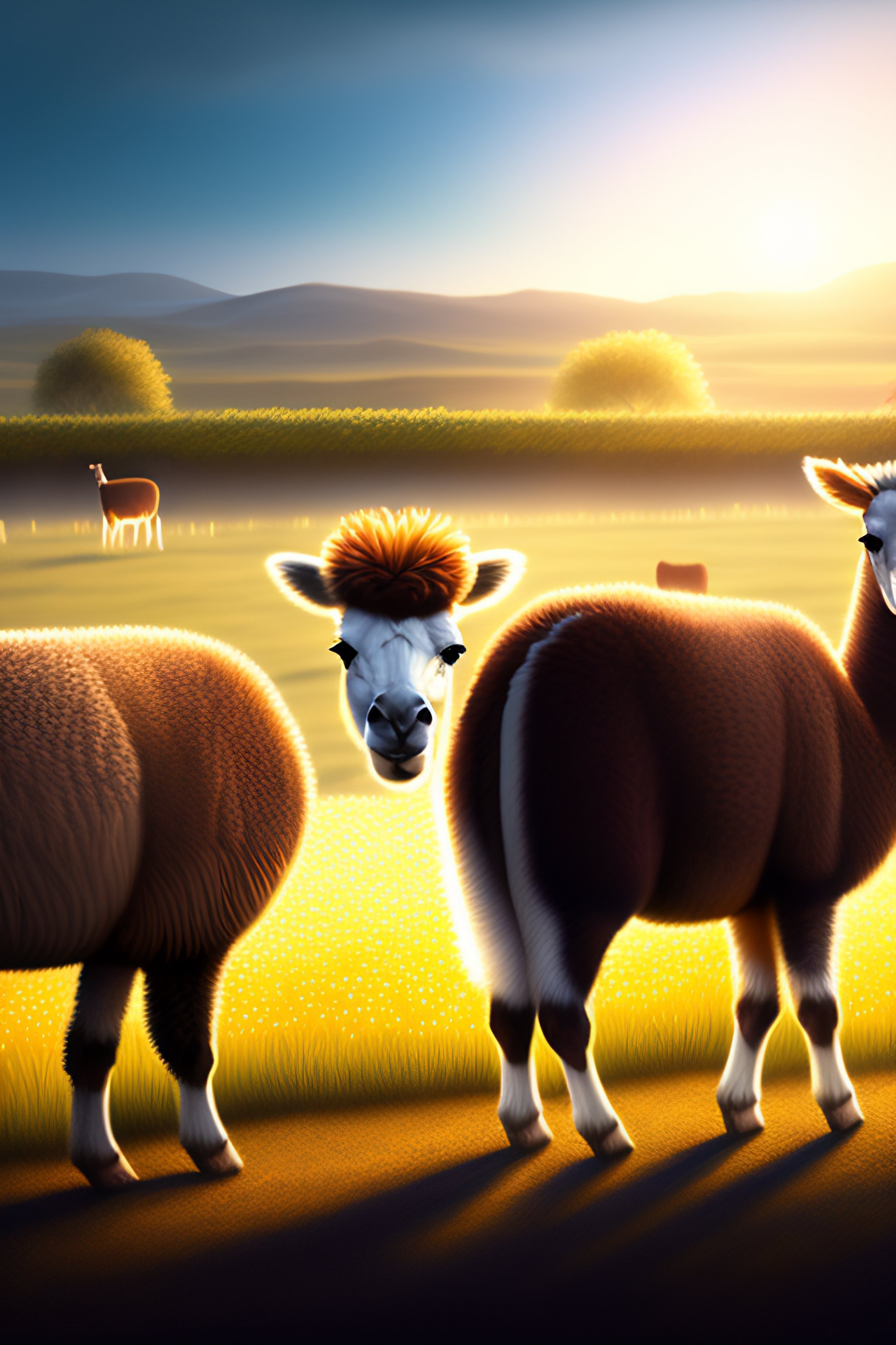 Lexica - Happy Alpacas filling the screen, by disney concept artists ...