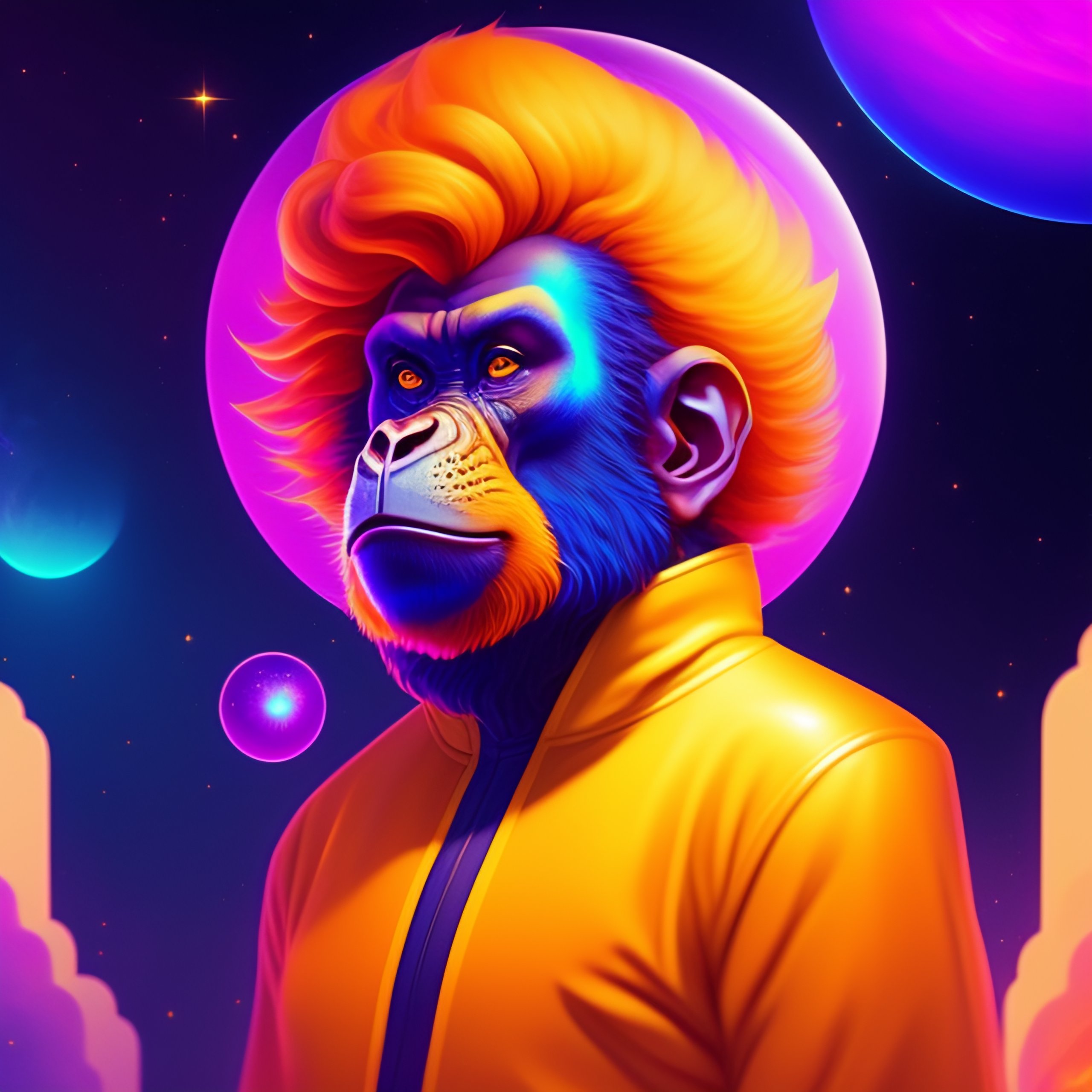 Lexica - Magic space ape inside cosmic deepdream radiating a glowing ...