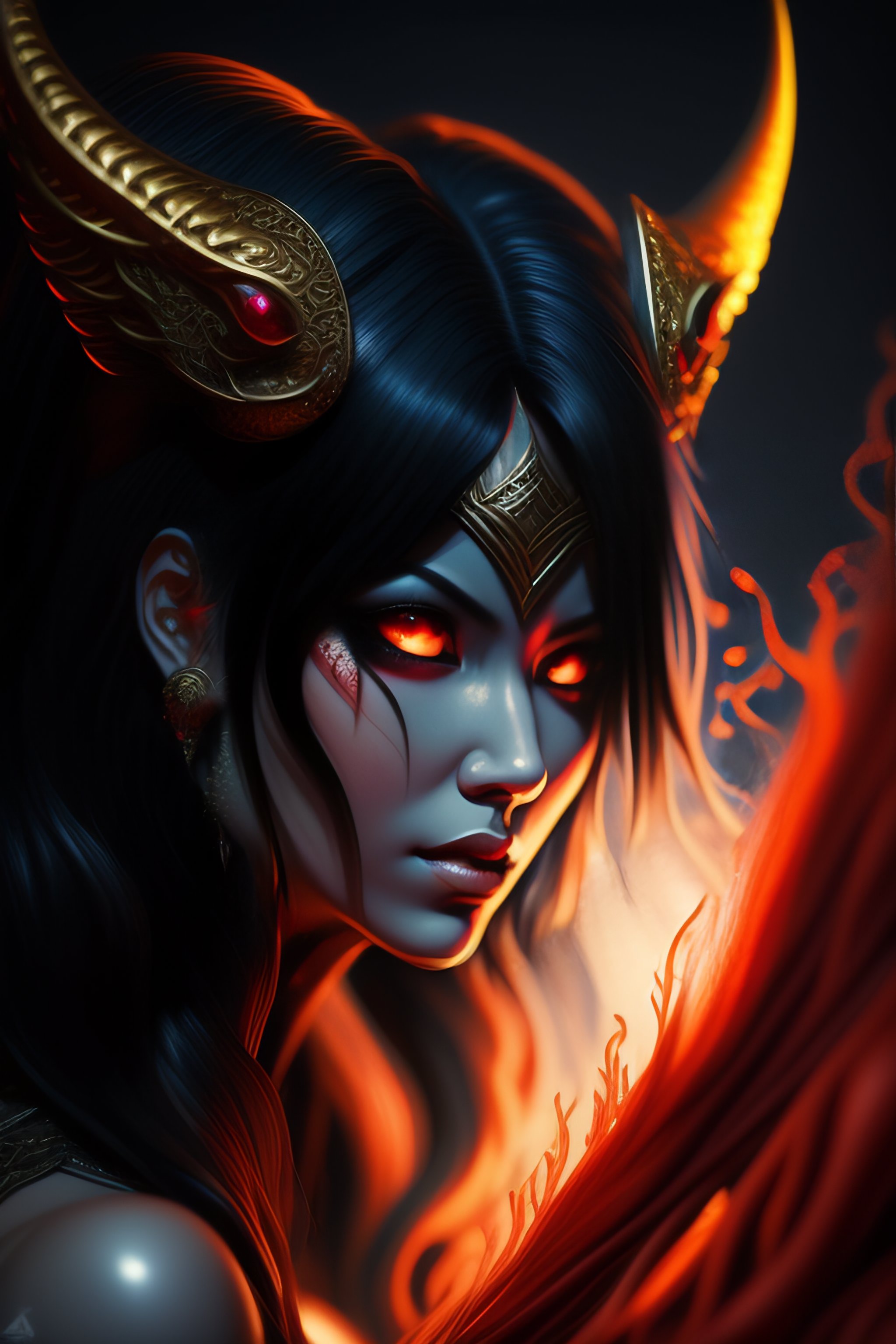Lexica - A demon fear dark , highly detailed, oil art, sharp focus ...