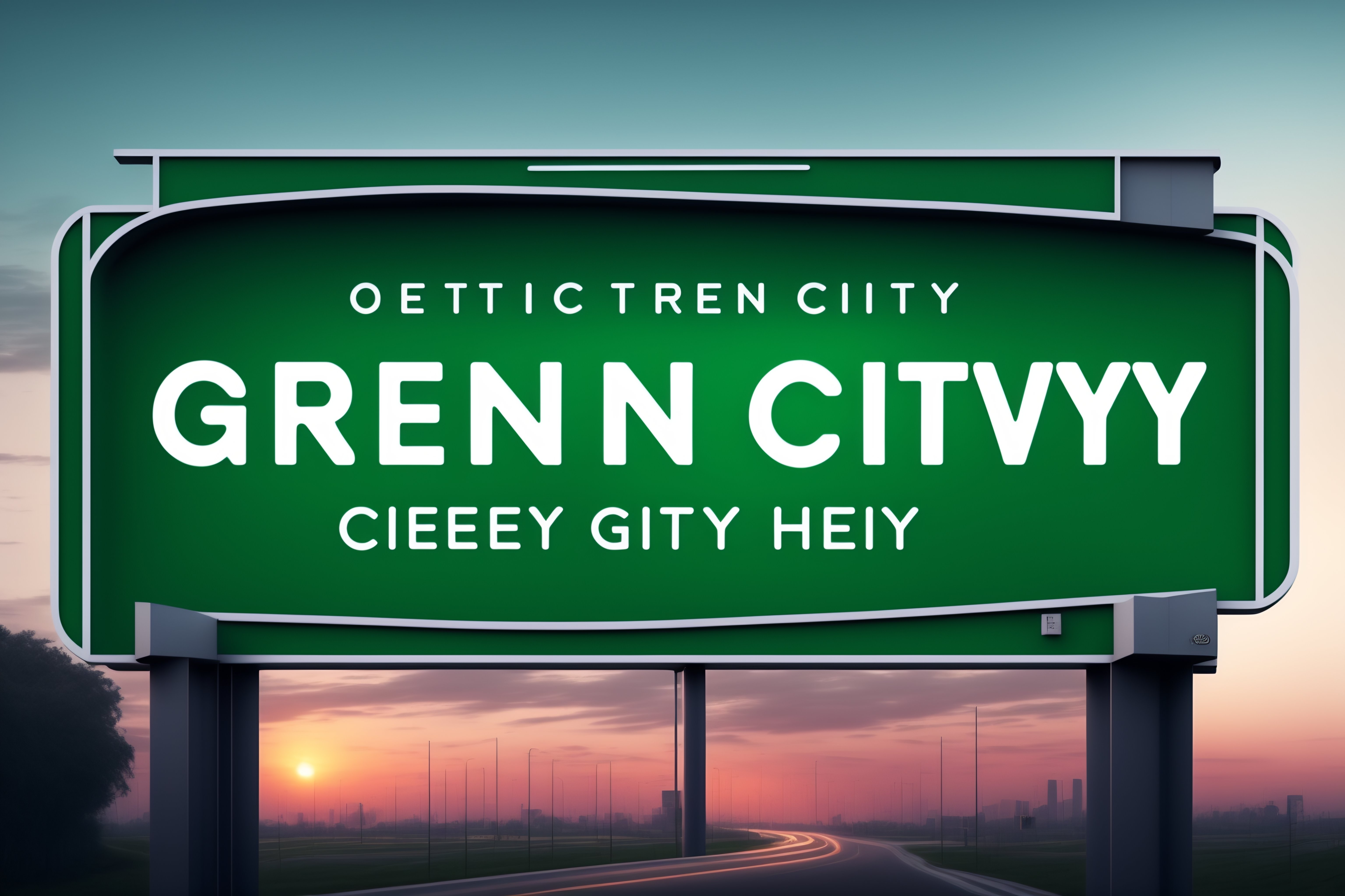 Lexica - Green city highway sign