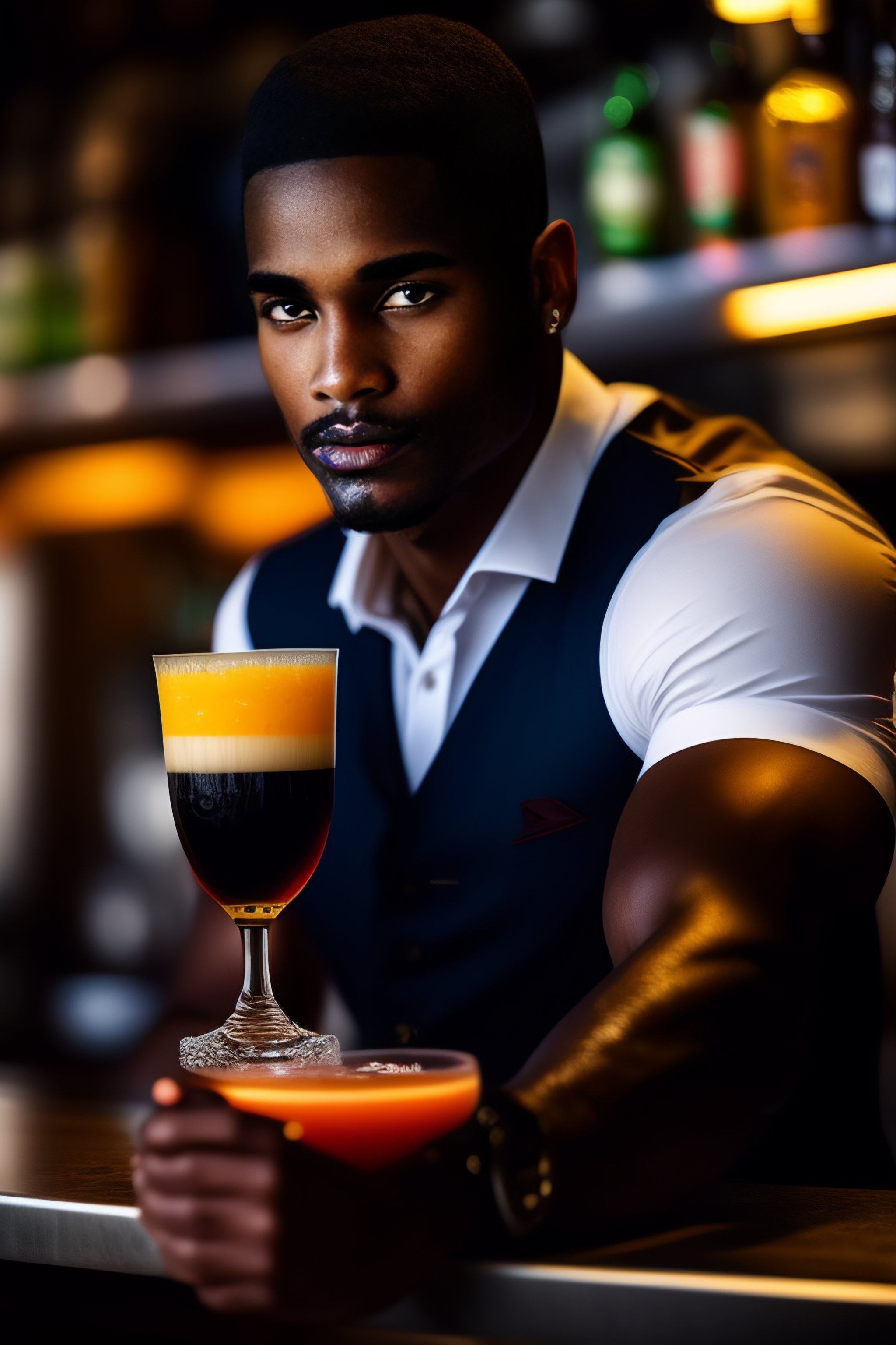 Lexica - Black man Brazil,beautiful,bartender in Rio de Janeiro