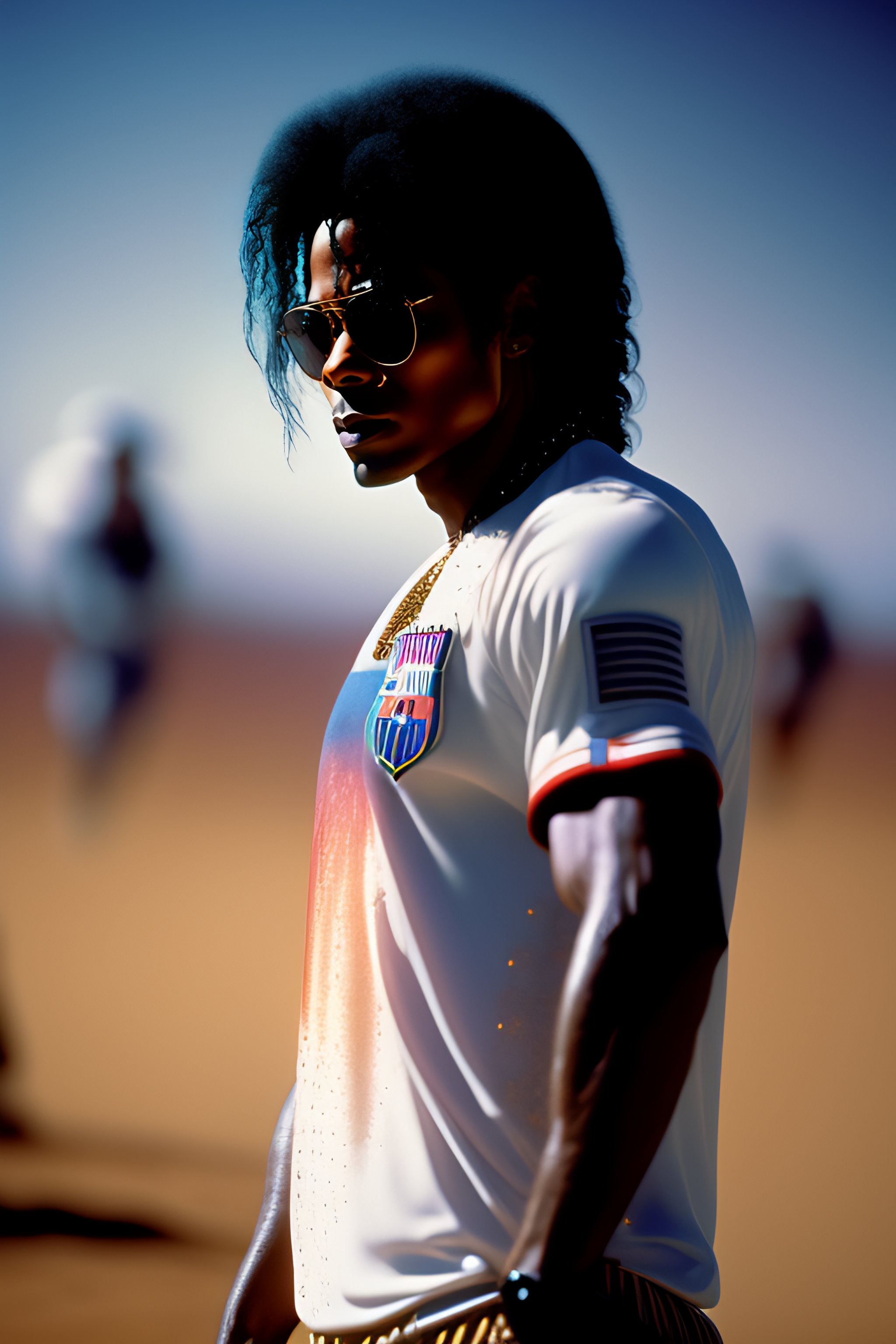 Lexica - Wide angle Environmental shot of michael jackson in a ...