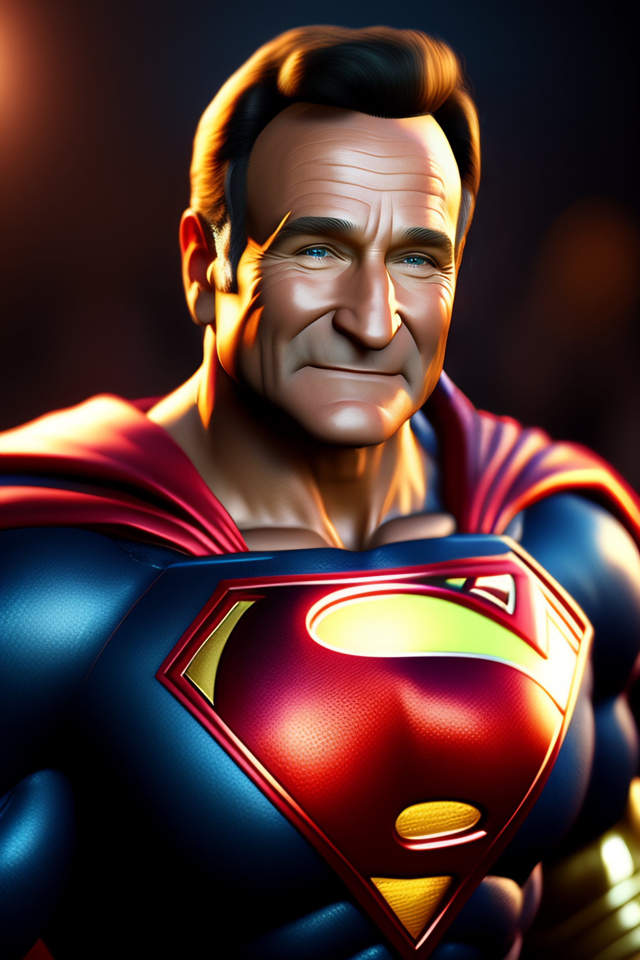 Lexica - Highly detailed potrait of robin williams in superman suit ...