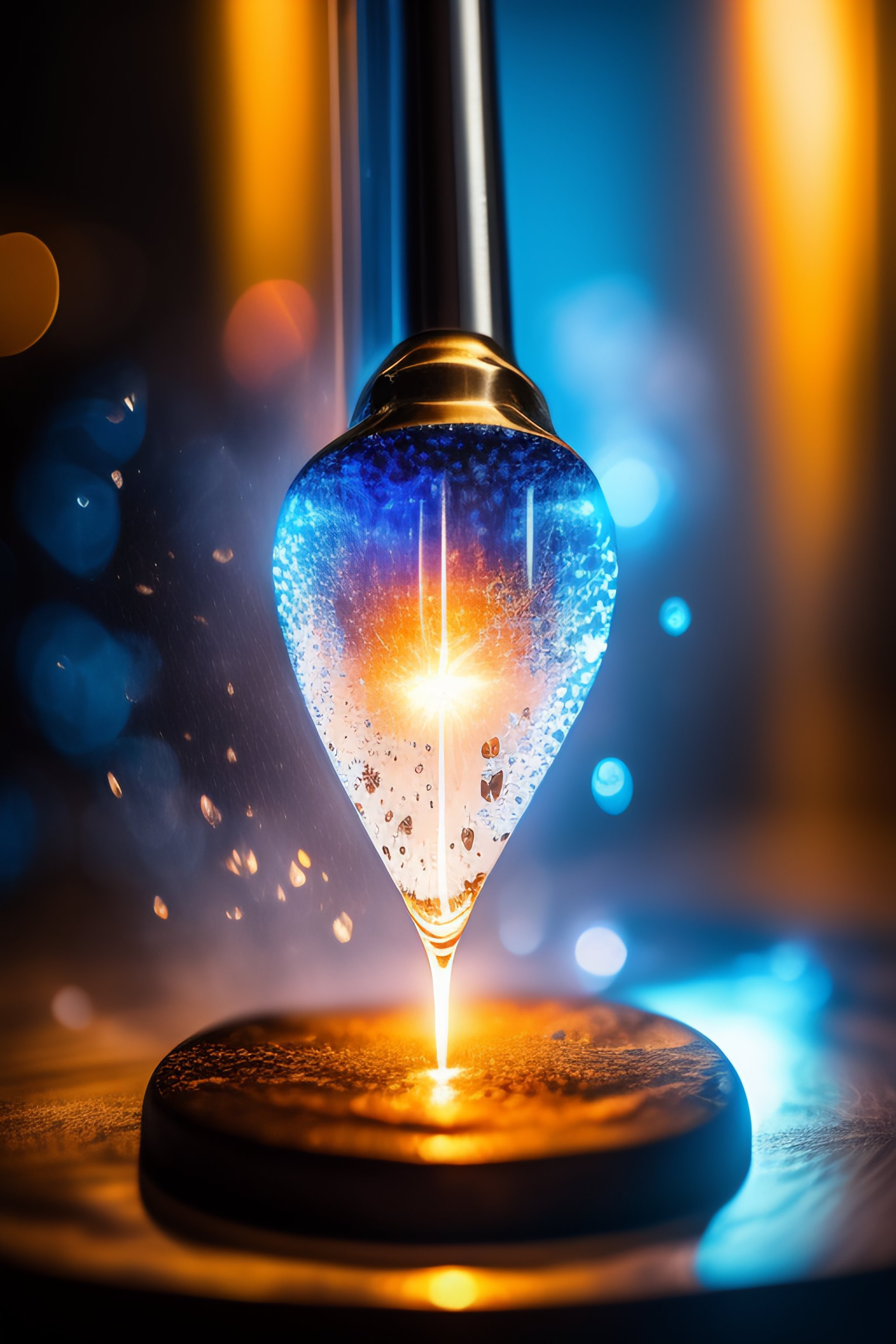 Lexica - Realistic photo of a steel hammer breaking a glass heart into ...