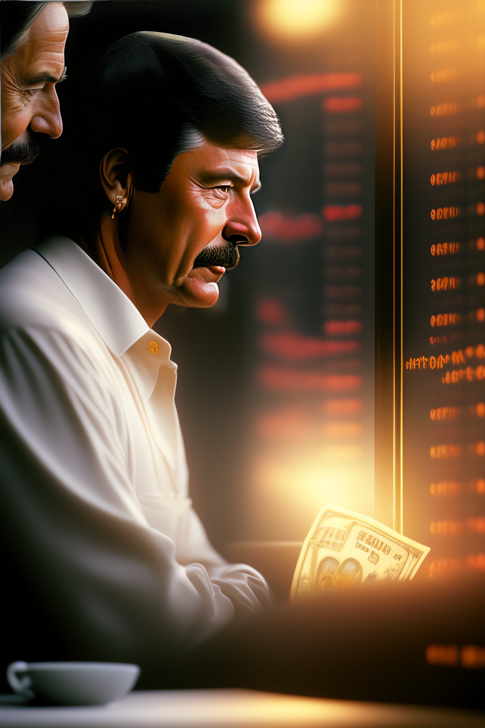 Lexica - Crazy financial genius, risk, market stocks, soft lights ...