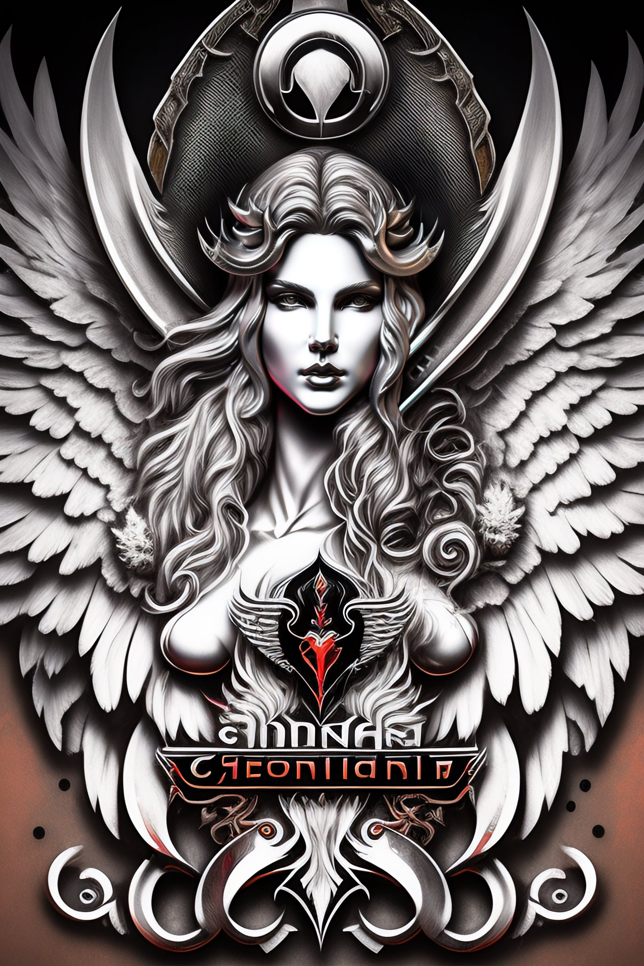 Lexica - Esport logo with a male devil angel in bloody color in 3d