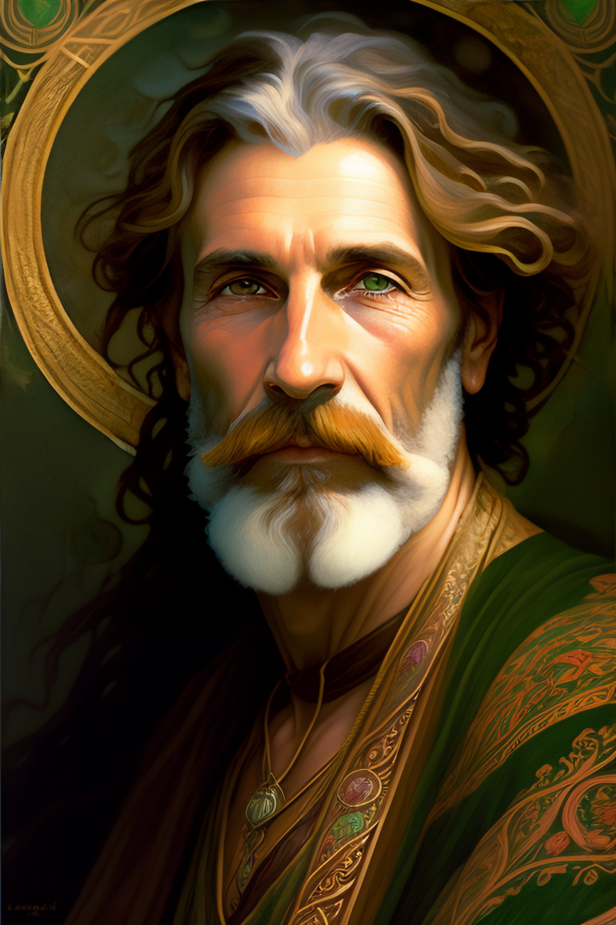 Lexica - Portrait of a decrepit old ruggedly handsome joyful merchant ...