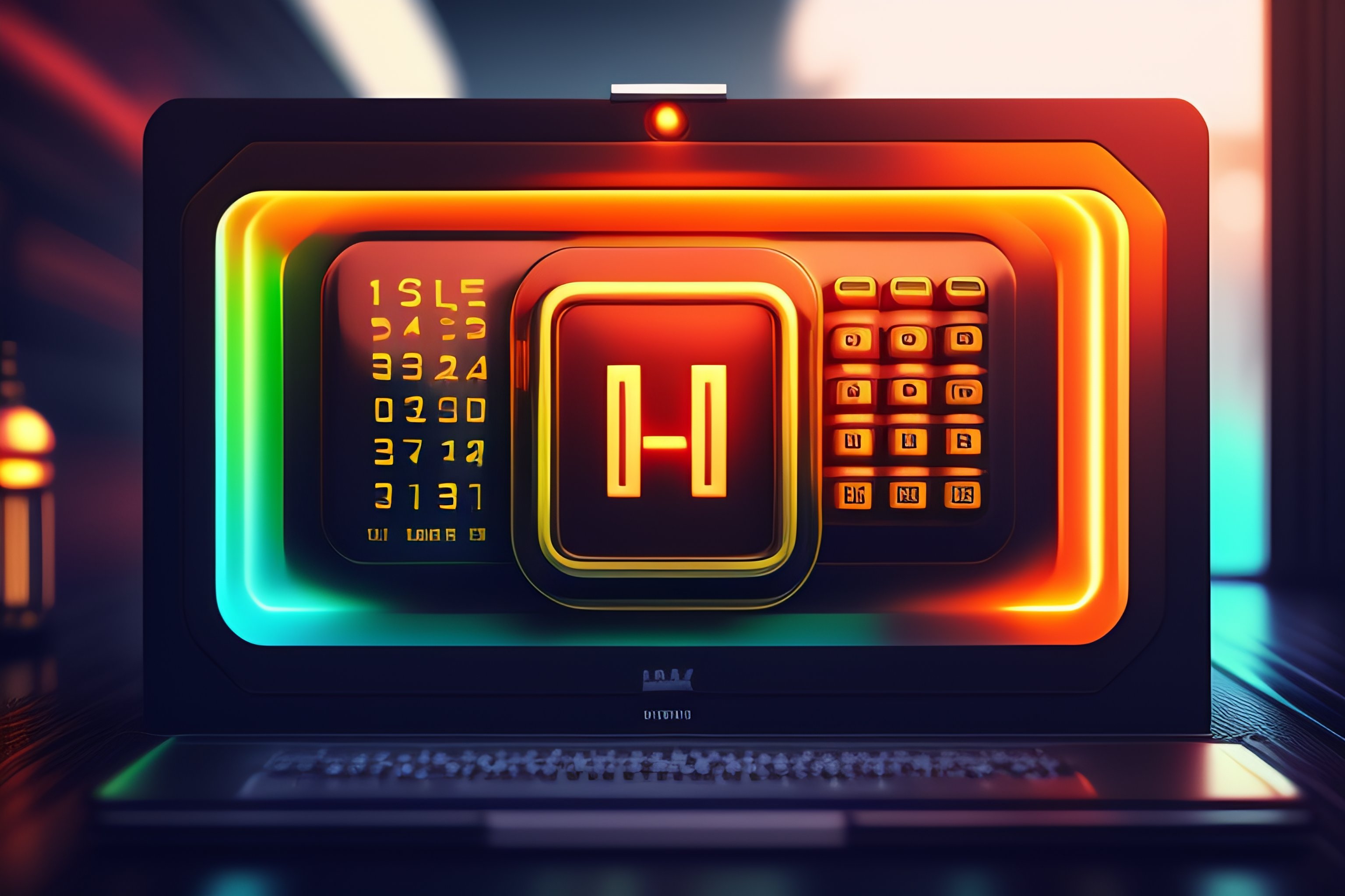 Lexica - Lock in a computer screen in cyberpunk style