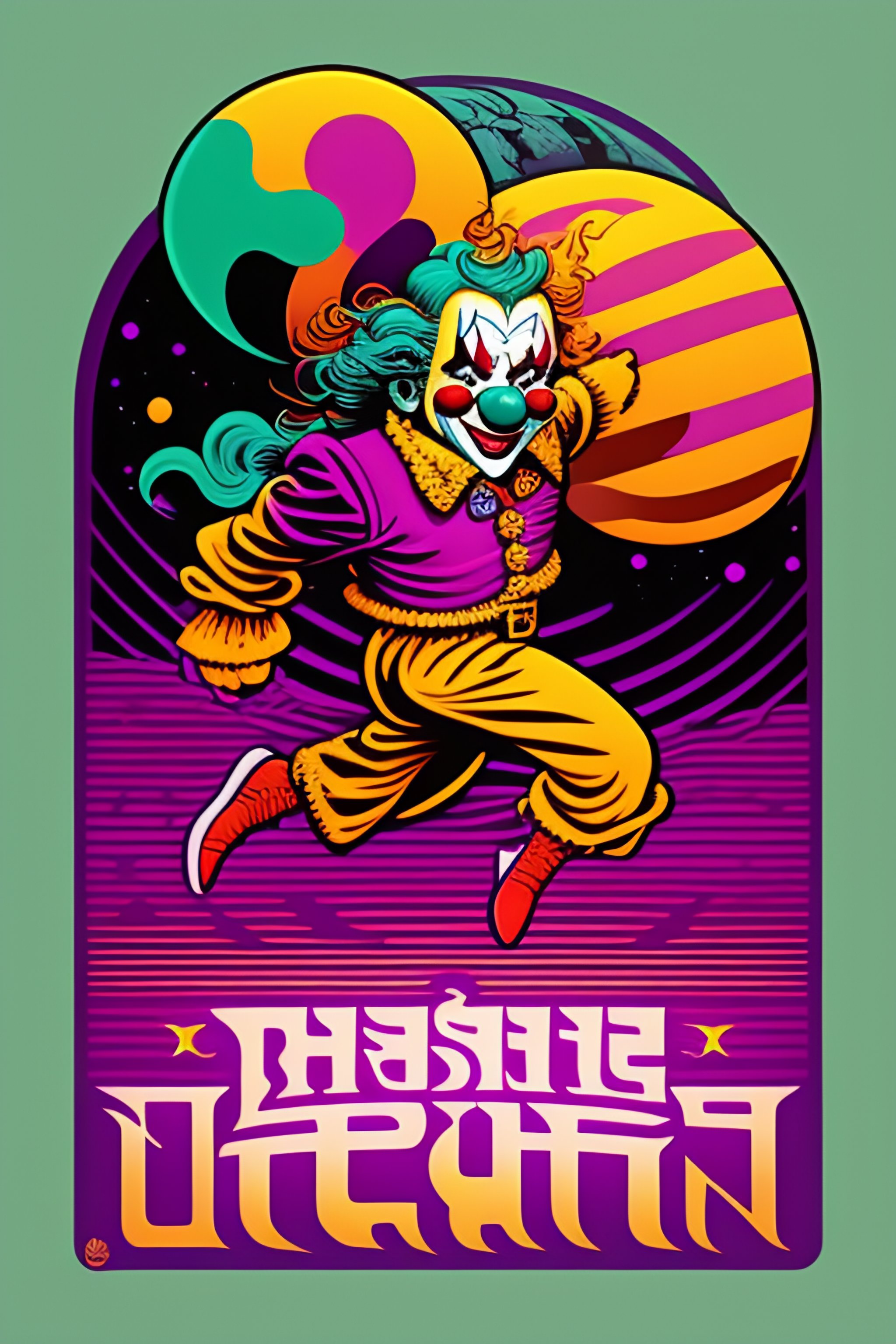 Lexica - Clown sprinting Cross-Over, logo design by Philippe Caza