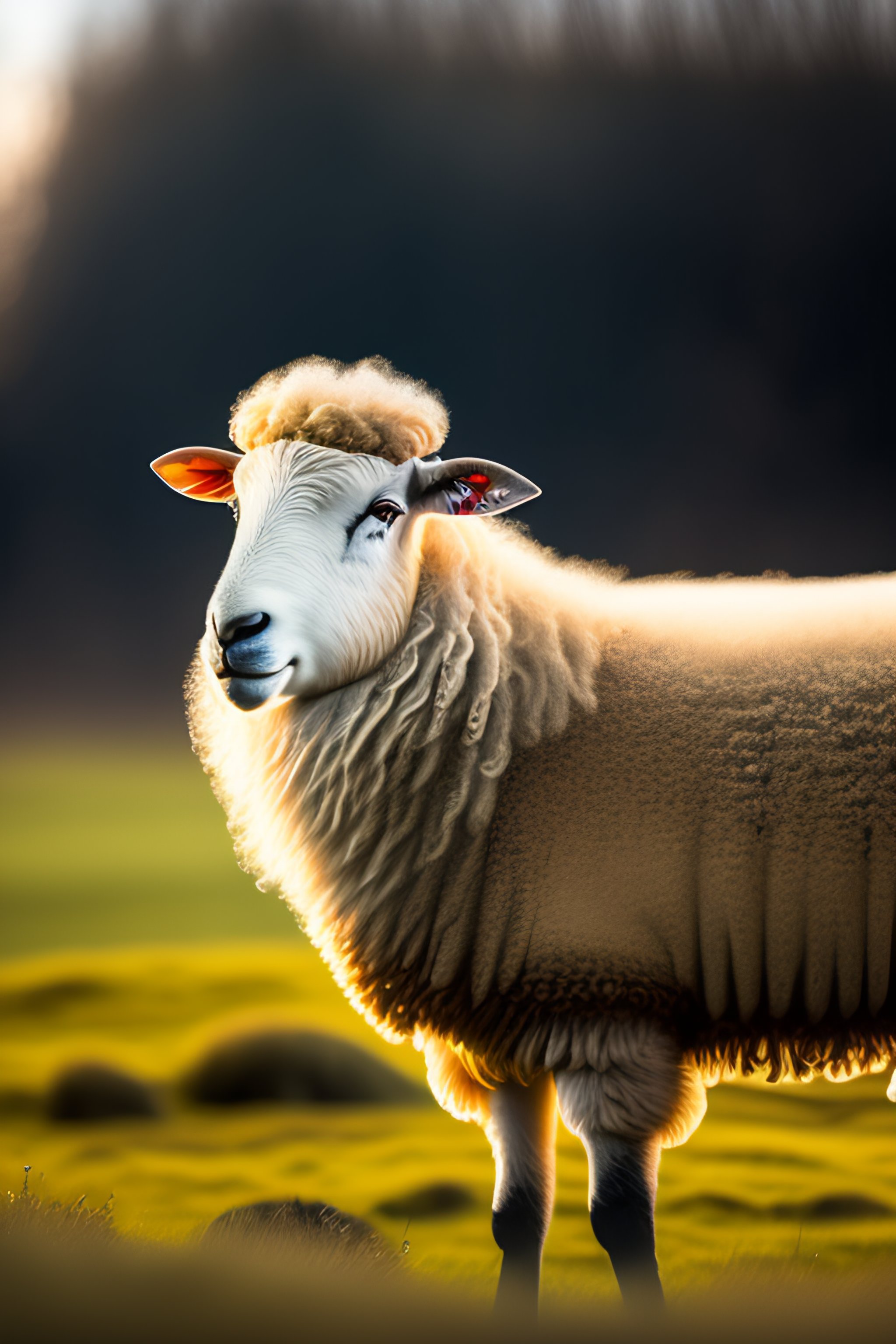 Lexica - Hairy sheep, grazing, portrait