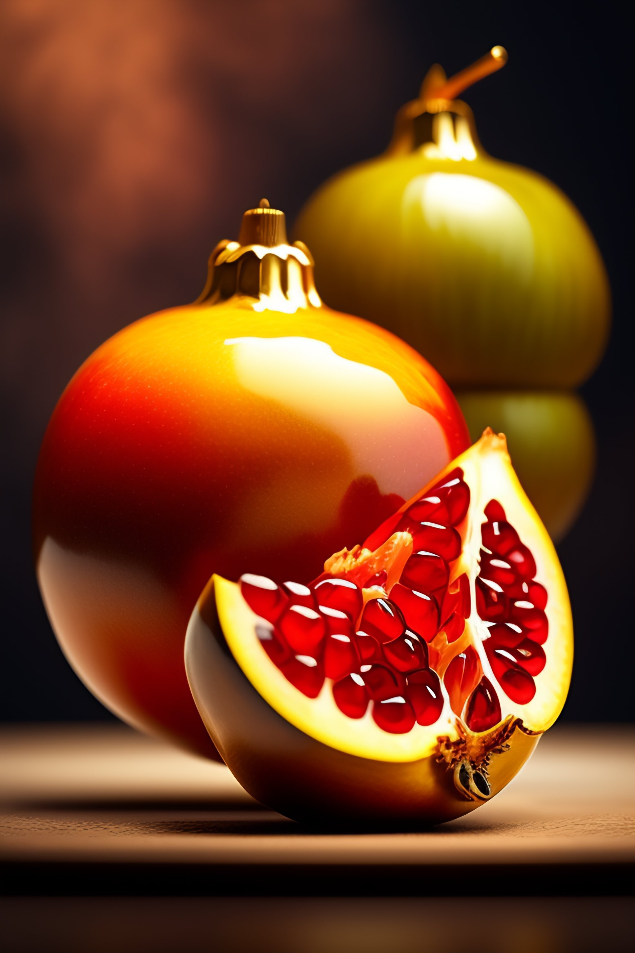 Lexica - A golden pomegranate art station style