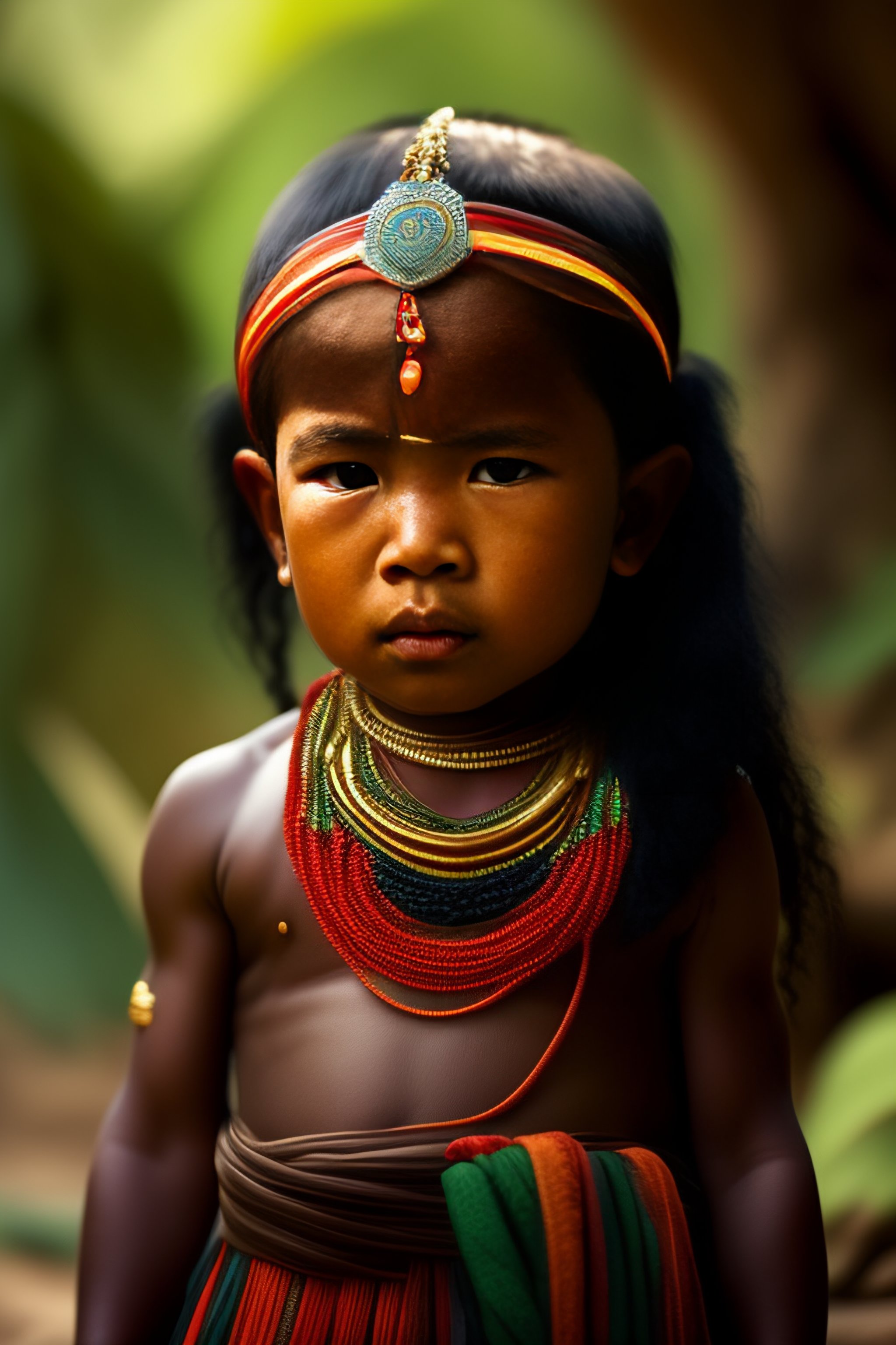 Lexica - Young amazon crying, ethnic, tribal