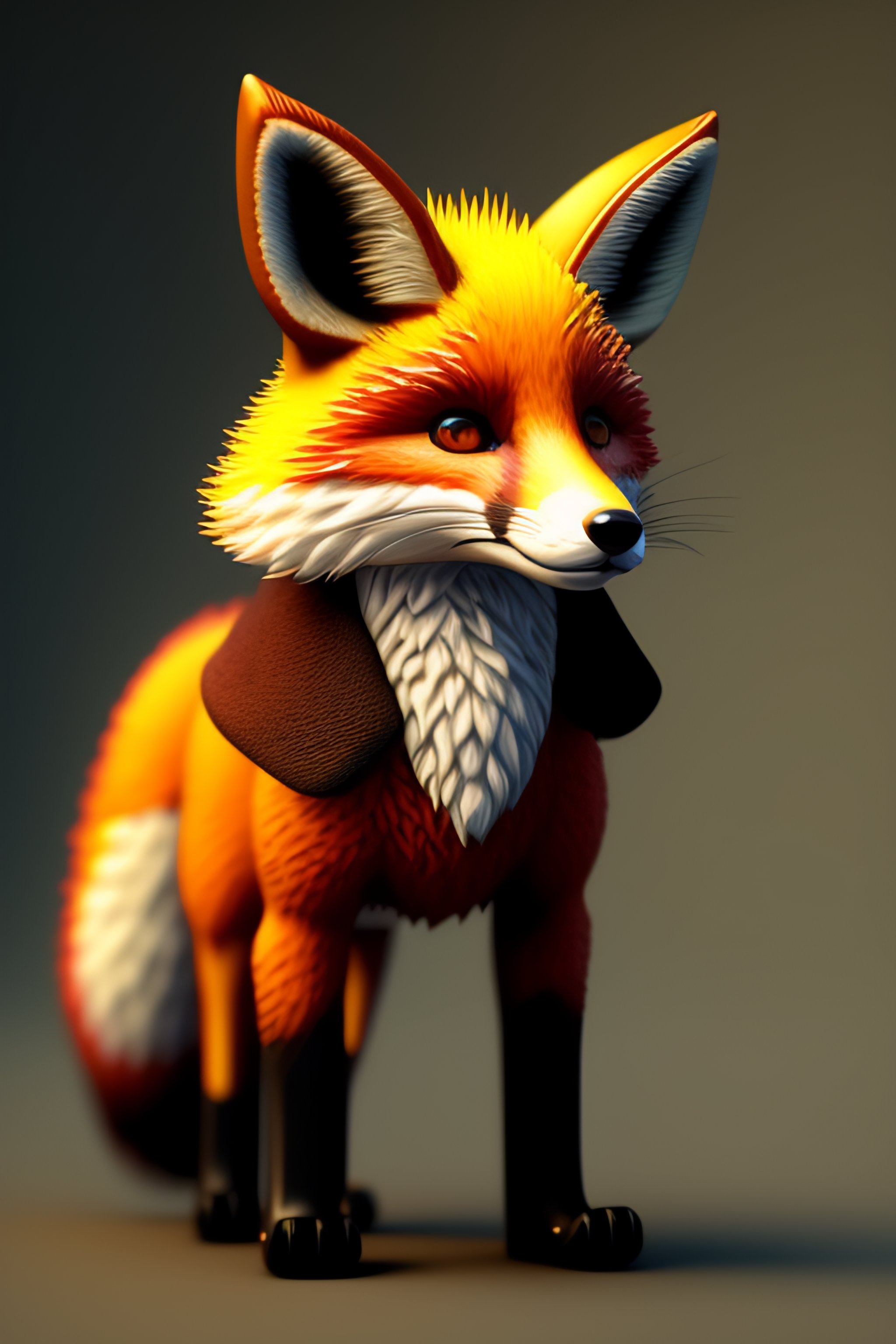 Lexica - Full-length punk fox realistic