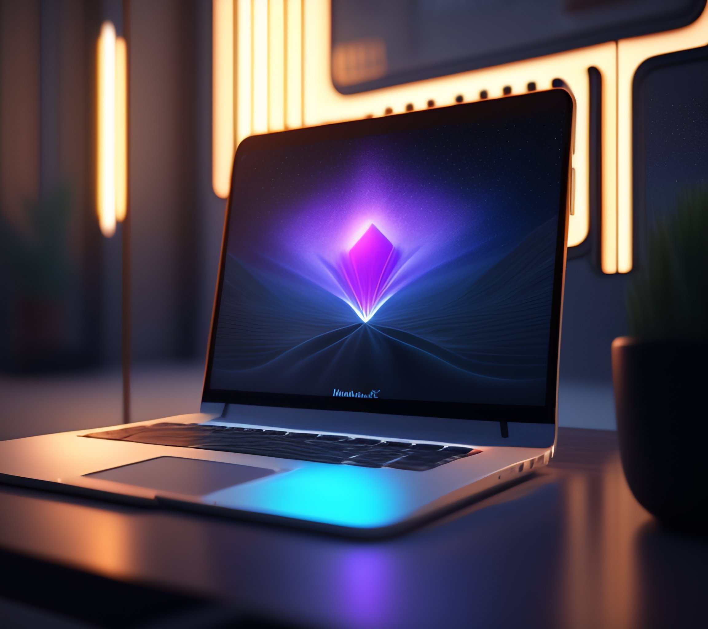 Lexica - MacBook with lights, concept art, octane render, 8k, blender ...