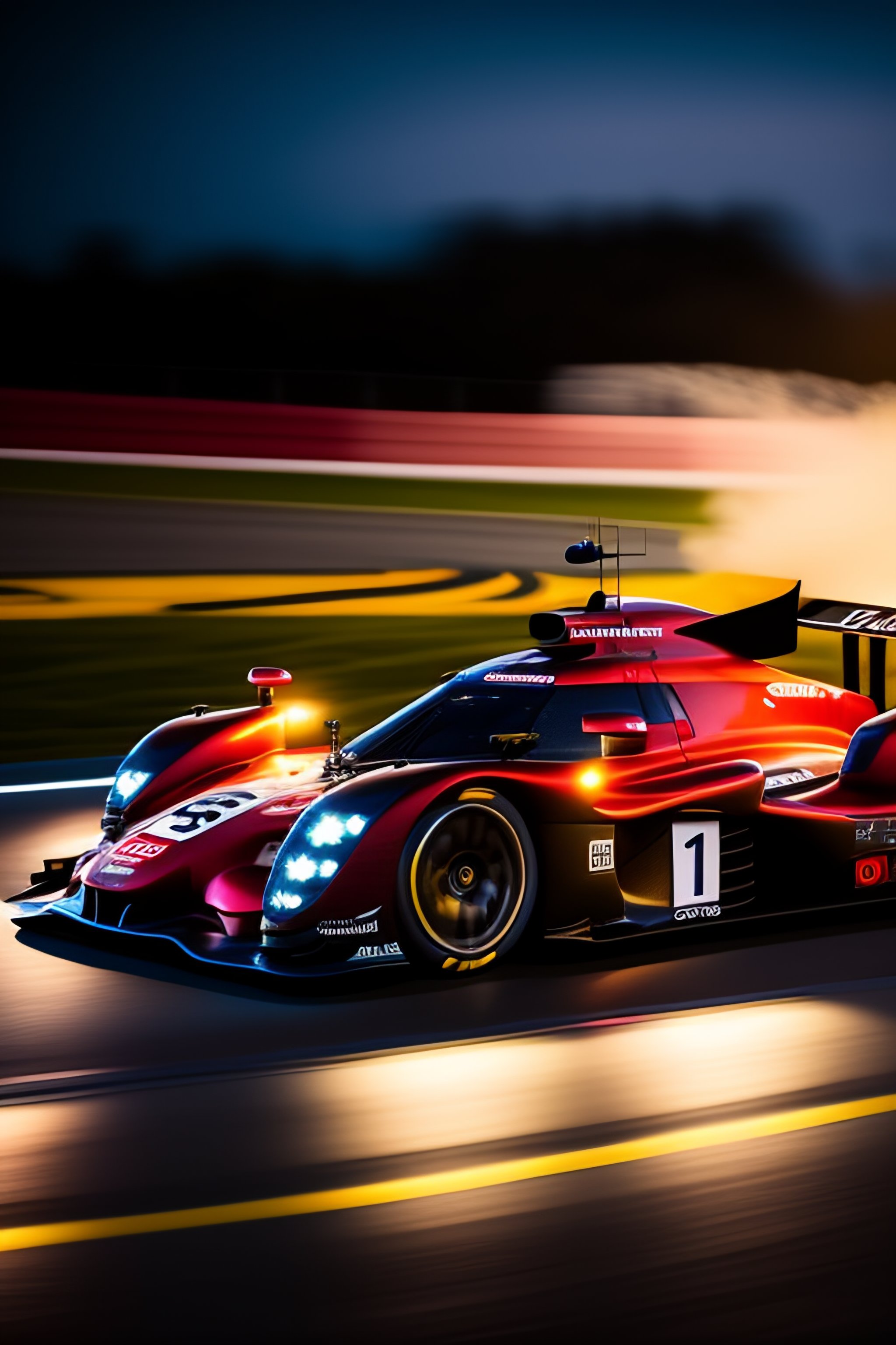 Lexica - Lmp1 prototype car on night track spa