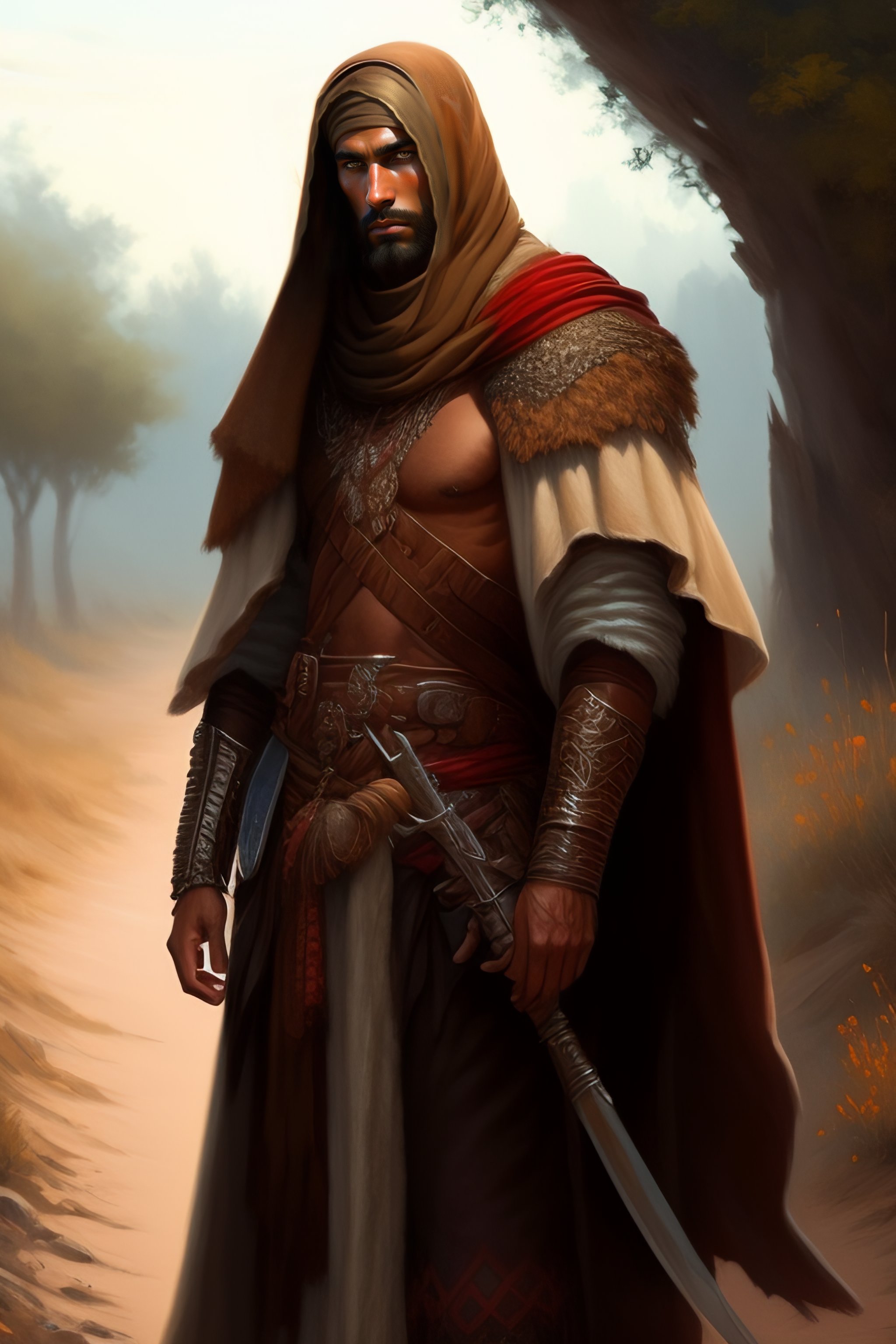 Lexica - A full body portrait of a beautiful soldiers quarter bedouin ...