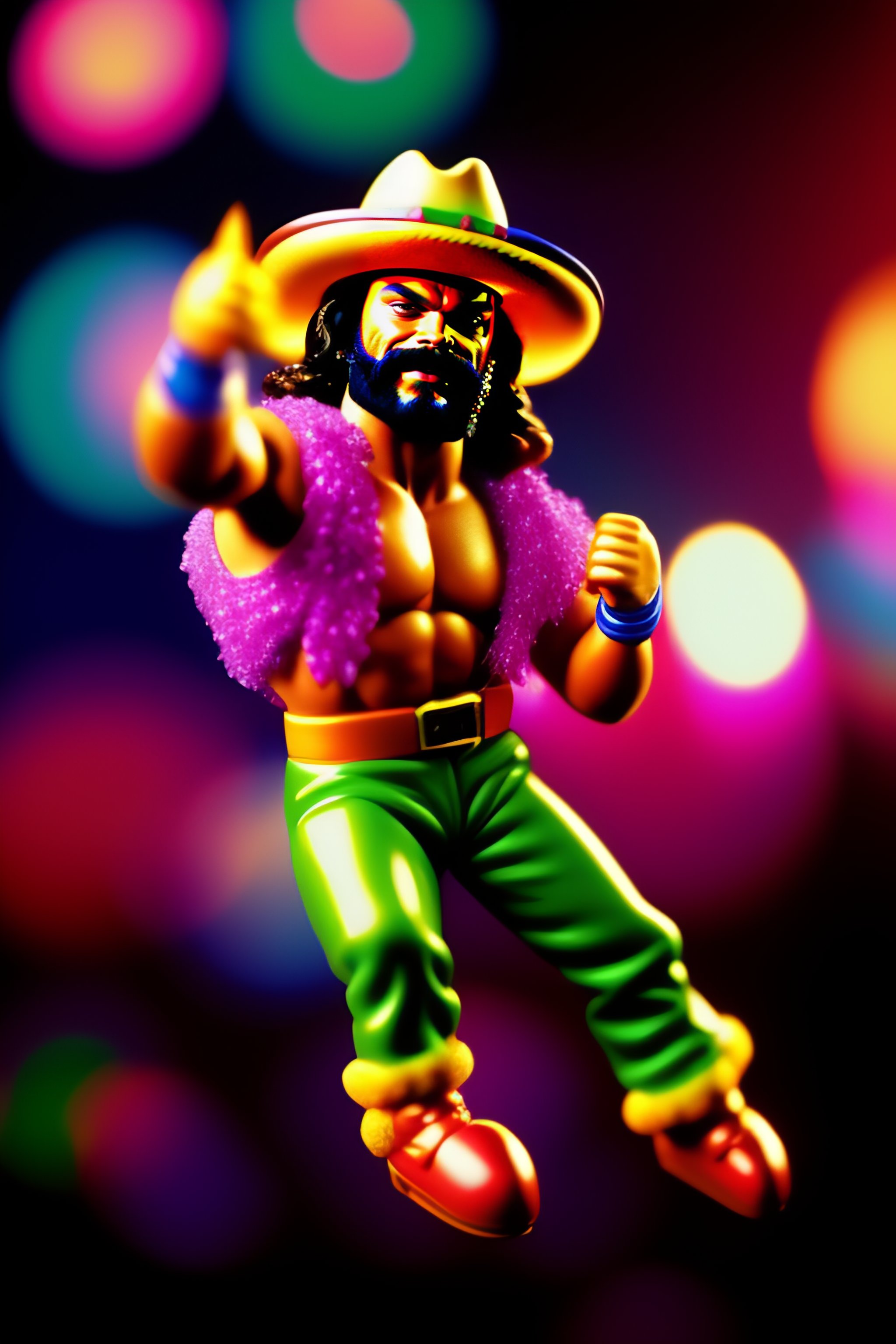 Lexica - A bokeh photograph of Randy Macho Man Savage as a Muppet ...