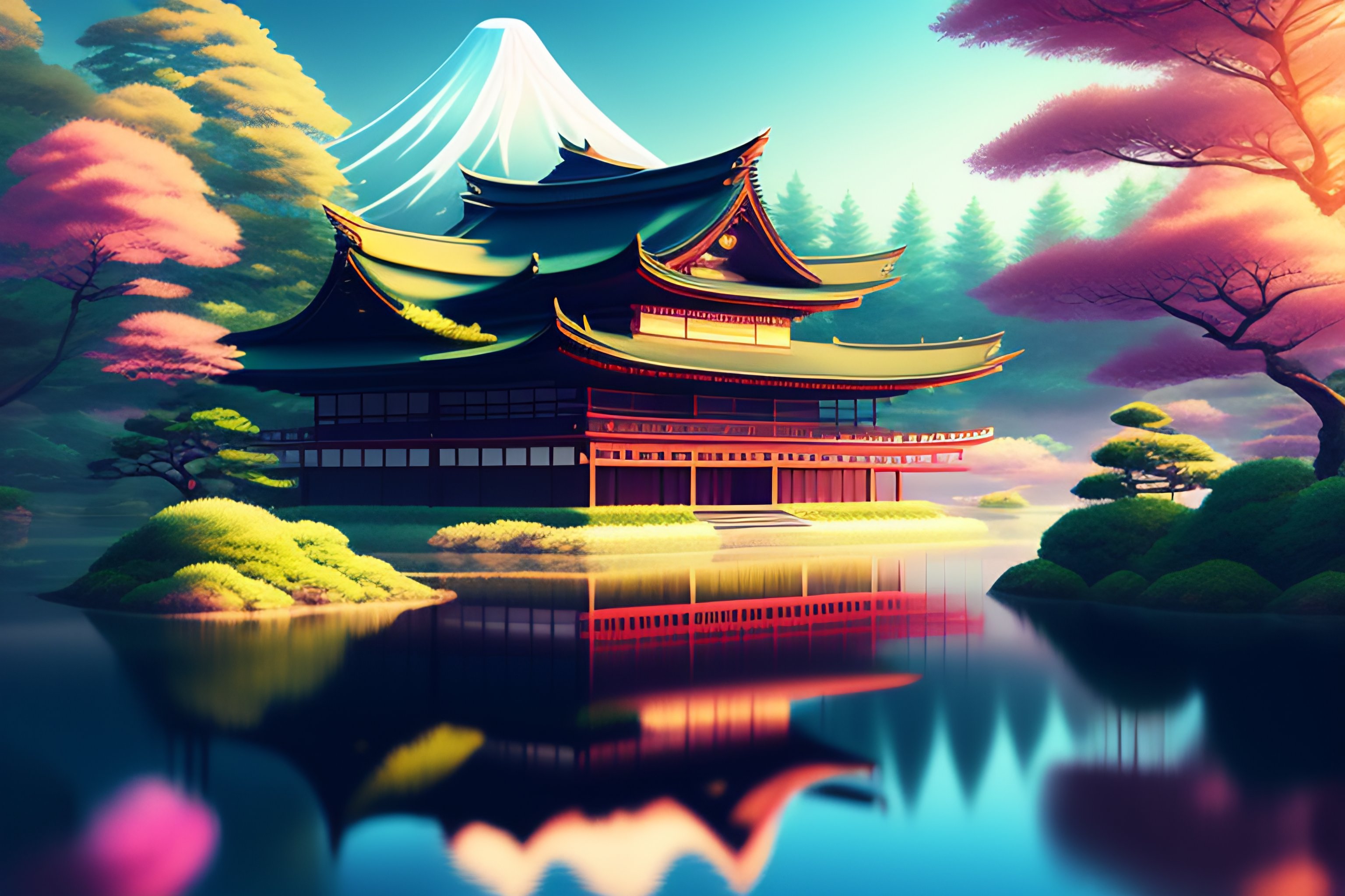 Lexica - Japanese inspired poster, beautiful japanese architecture and ...