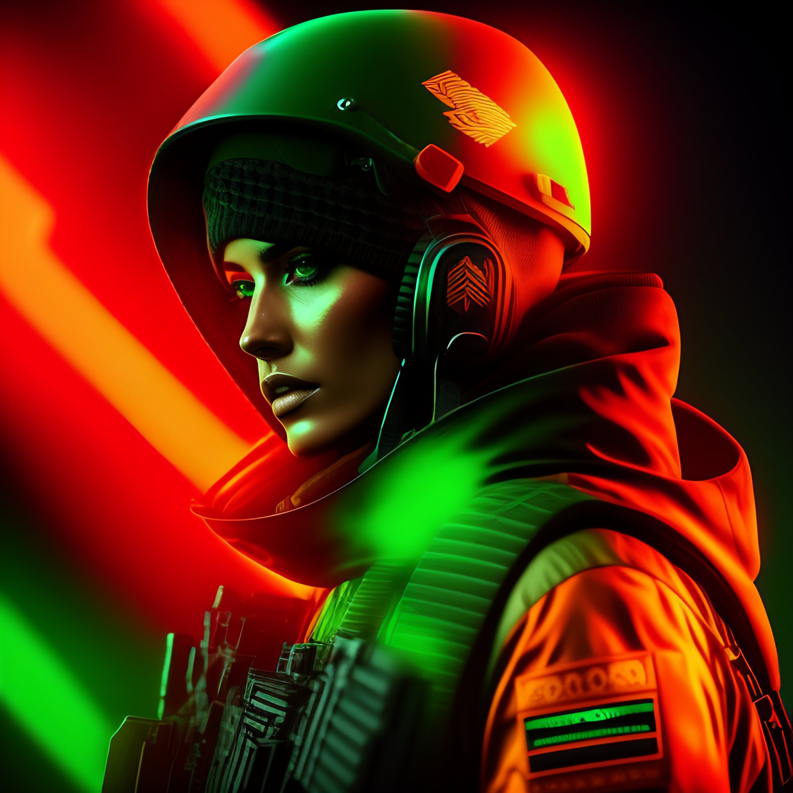 Lexica - CS-GO deluxe terrorist, hollographic orange and green neon ...
