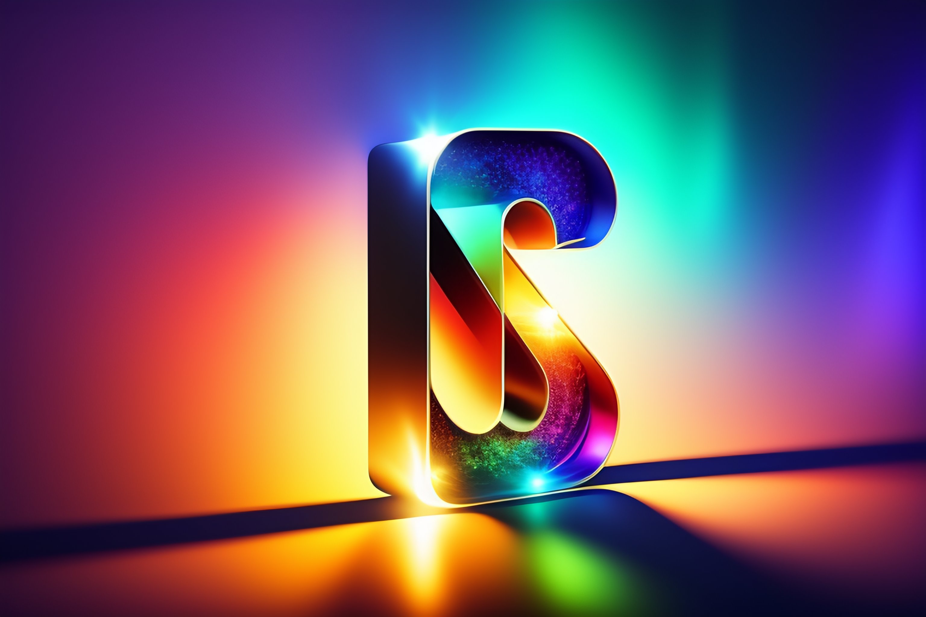Lexica - Holographic background, minimalist, light, Letter