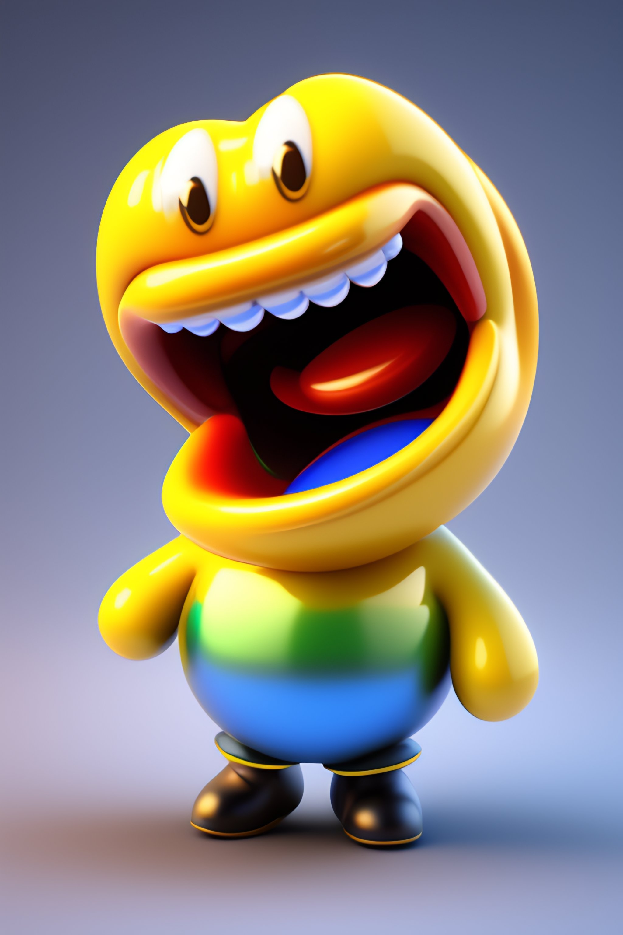 Lexica - 3d render cute character laughing ball