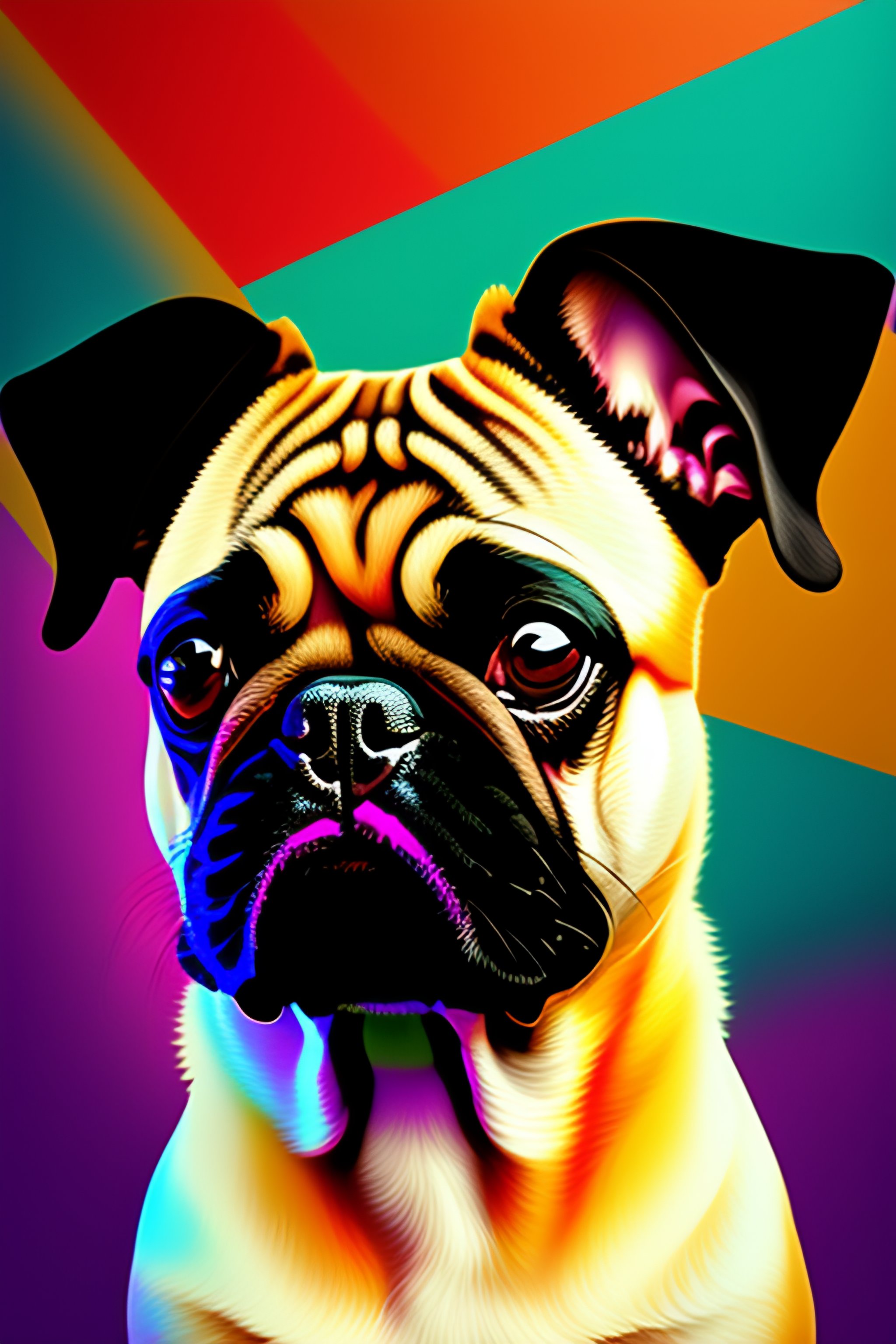 Lexica - Portrait of a pug dog in pop art style