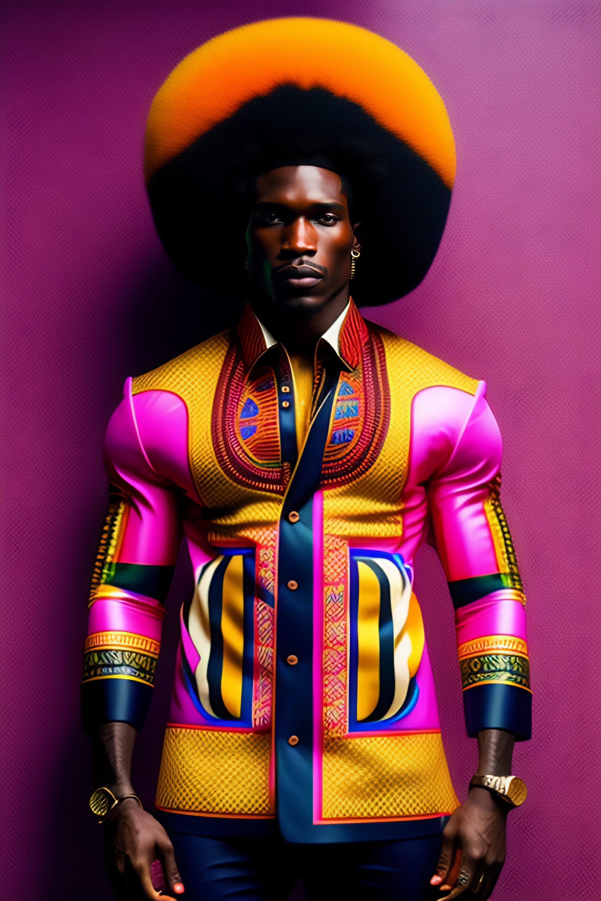 Lexica - Afro dandy, athletic shape, neither man nor monkey, 80's style ...