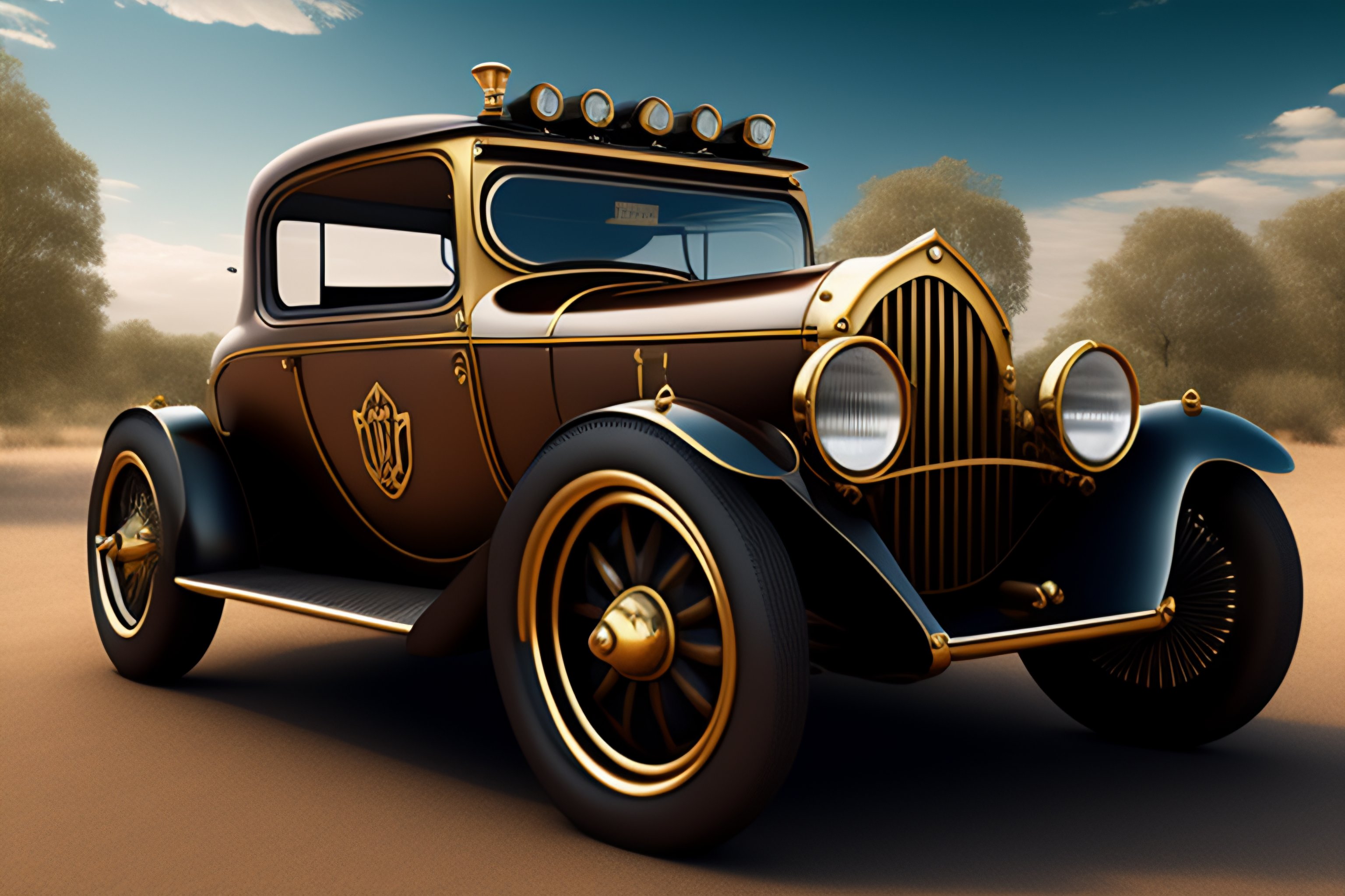 Lexica - RIBBON STEAMPUNK CAR, a sign that says OFF-ROAD MY PASSION ...