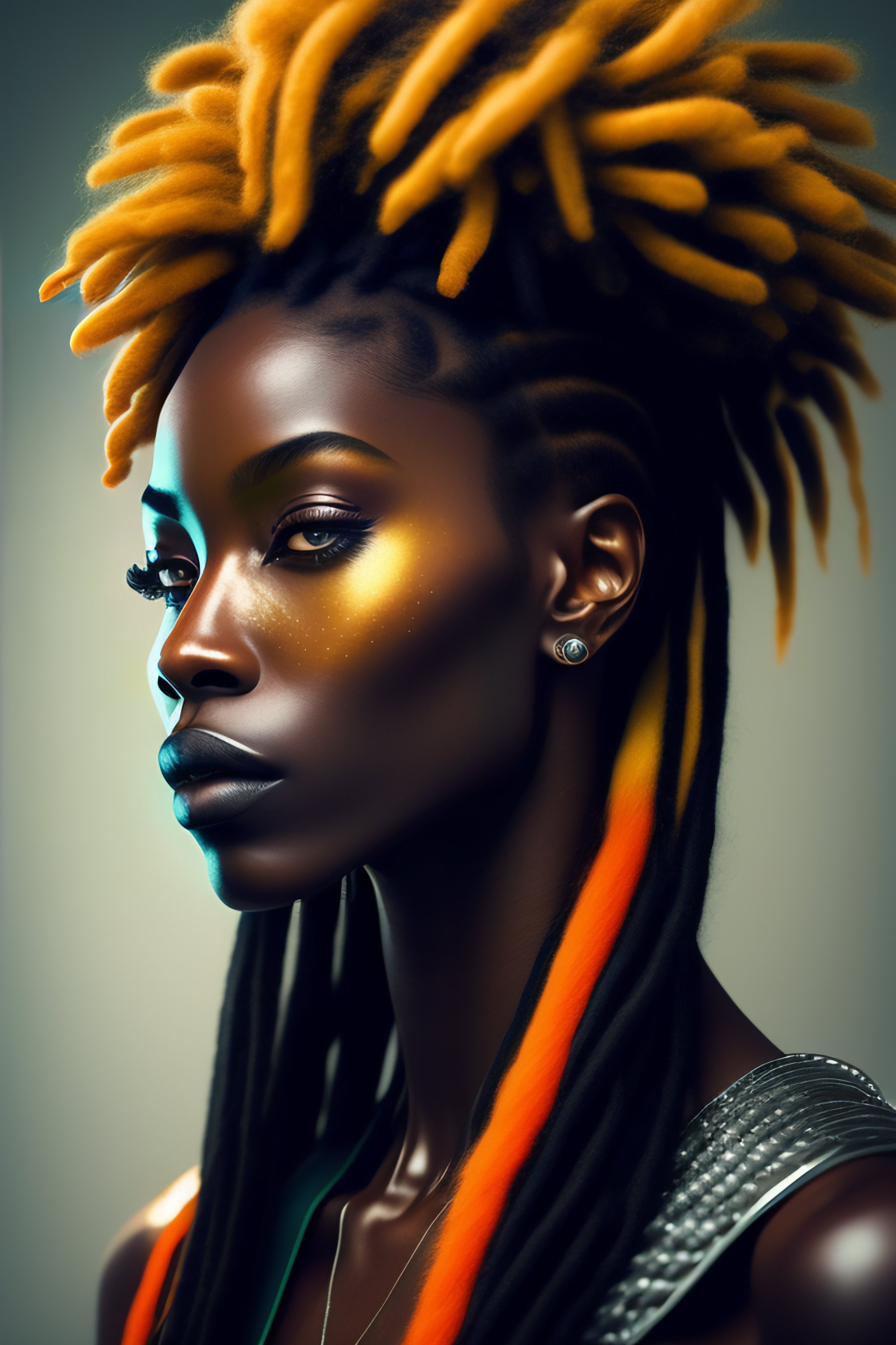 Lexica - True alien, african, dreadlocks, ultra realistic, robot, portrait