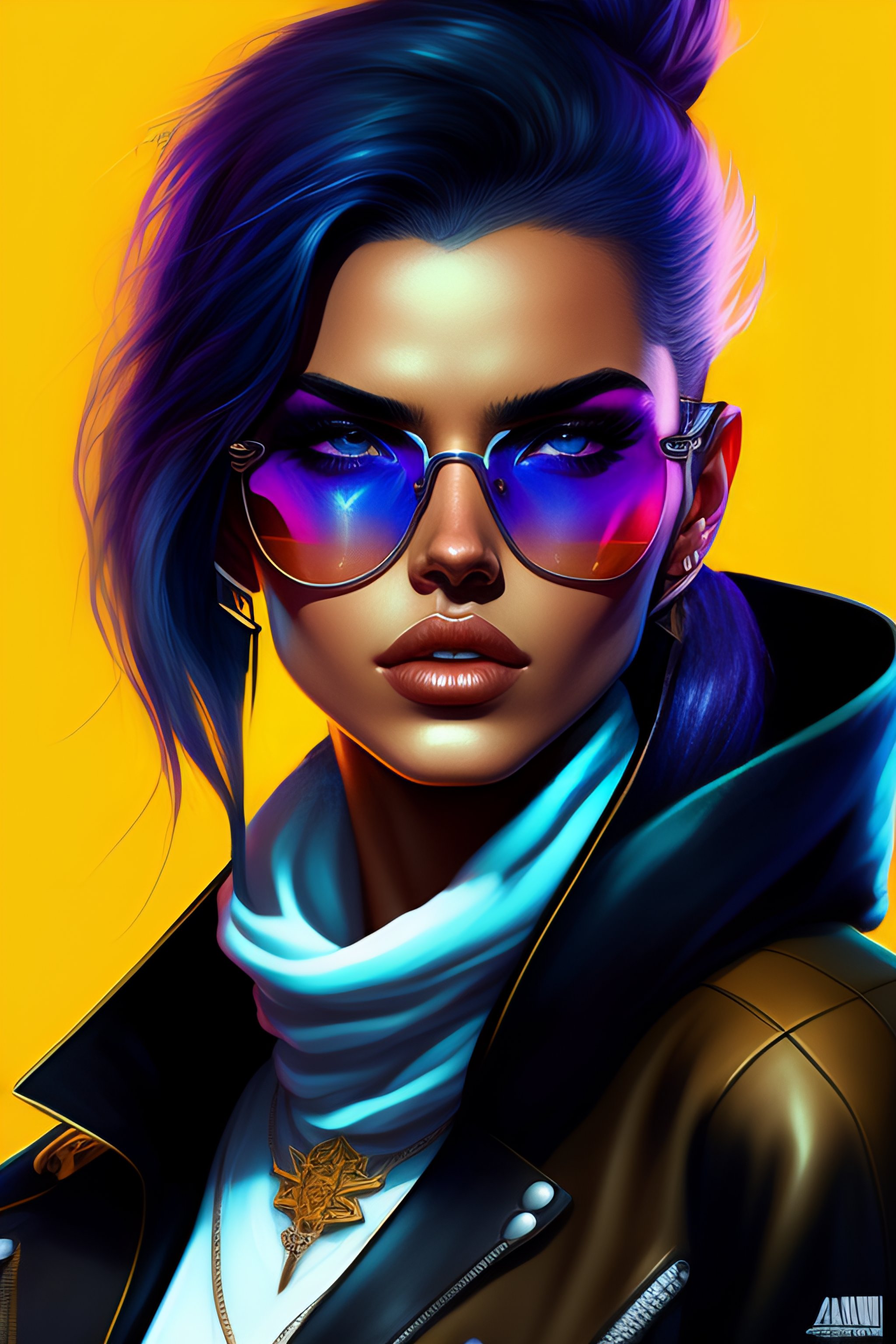 Lexica - Highly detailed portrait of a adriana lima emo punk lady ...