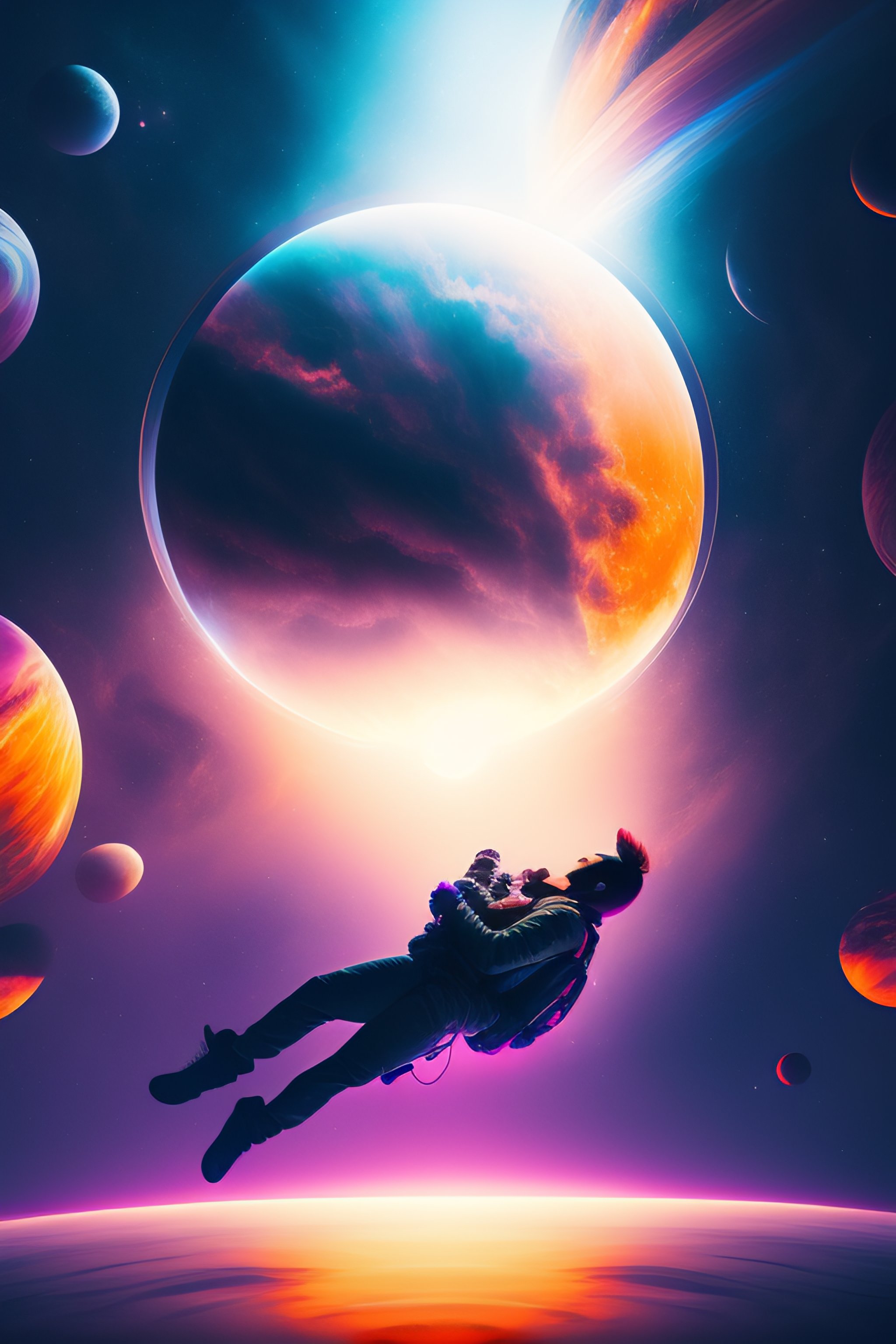 Lexica - Body floating away from one another in space, cinematic ...