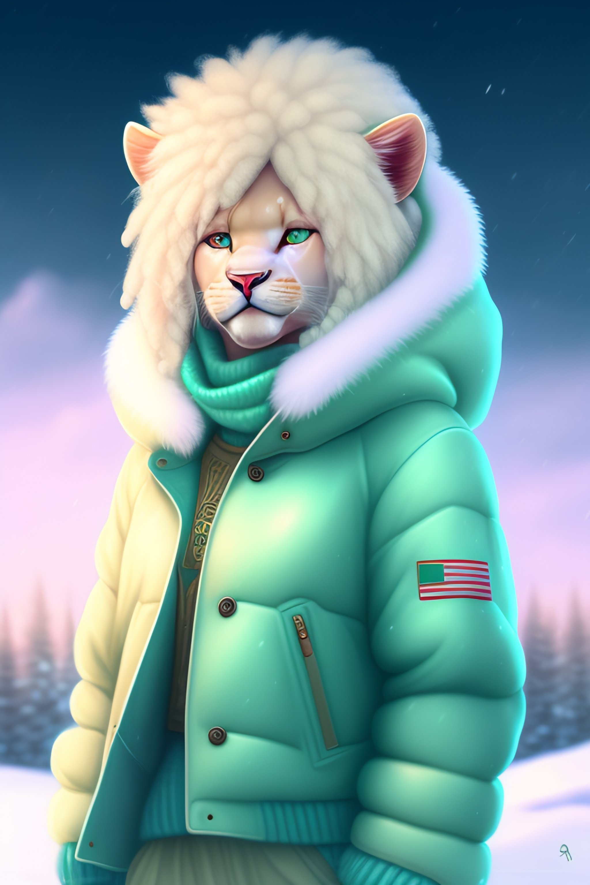 Lexica - Aesthetic portrait commission of a albino male furry anthro ...