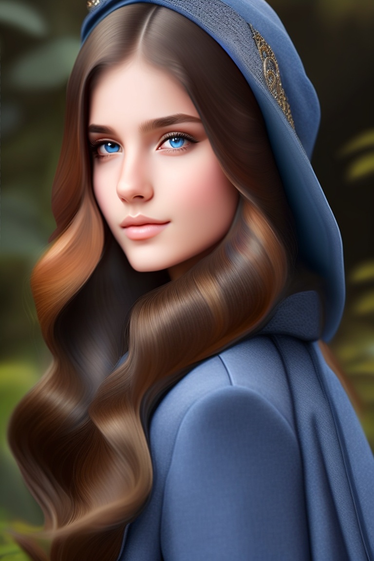 Lexica - Smart girl,normal blue eyes, long hair, nose atractive, soft ...