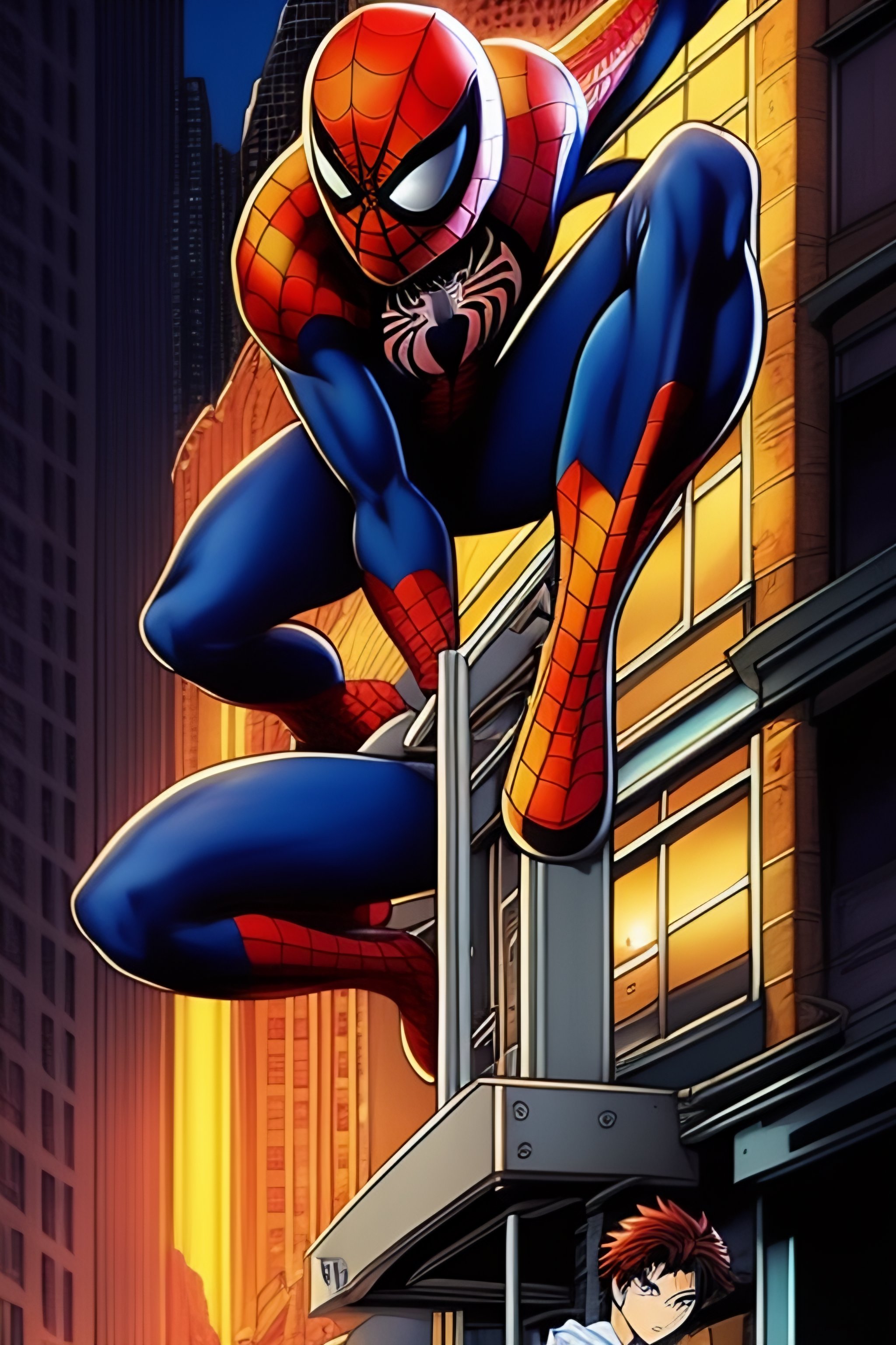 Lexica - Artwork by studio ghibli of Spider-Man in San Francisco. 90’s ...