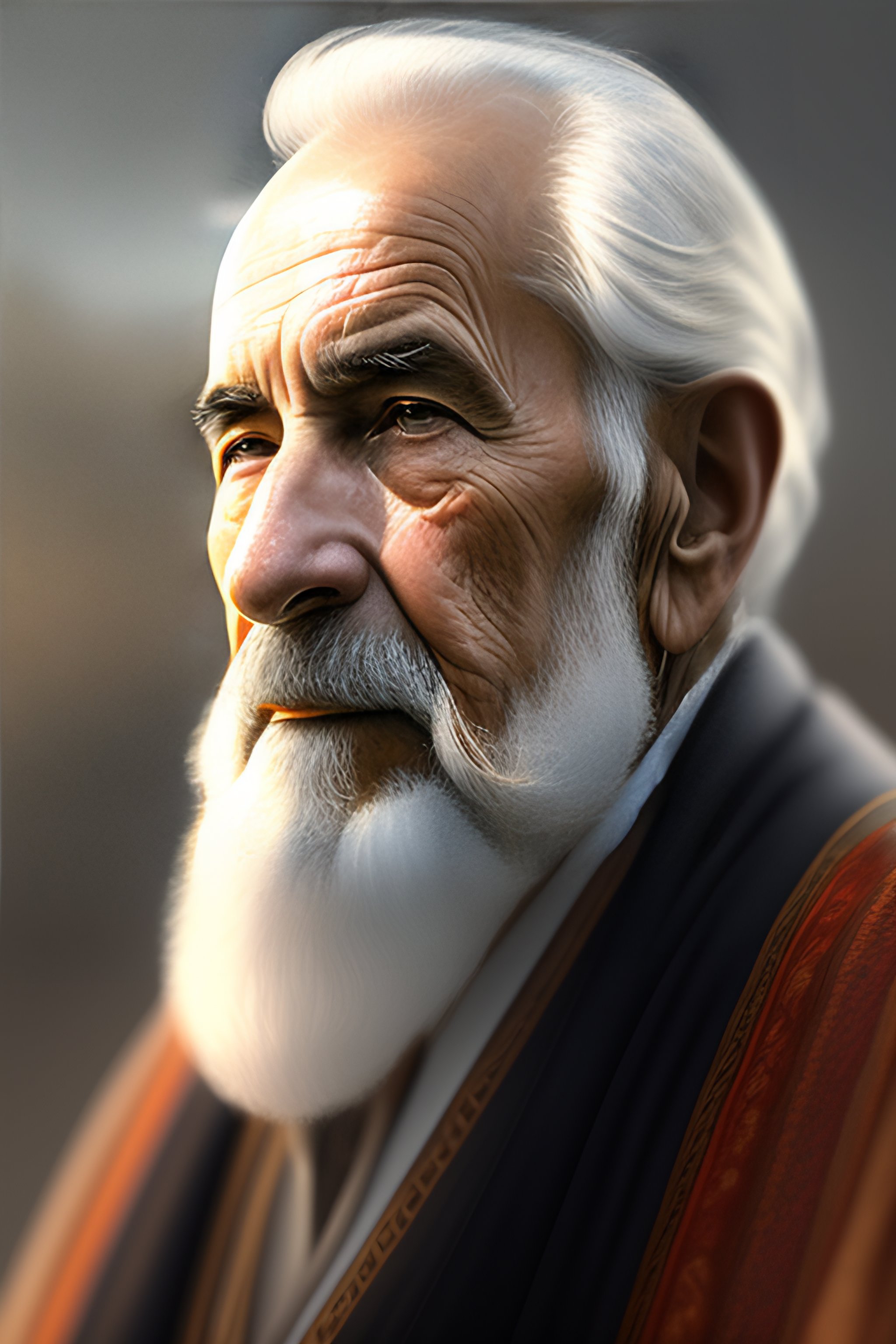 Lexica - Portrait of a hyperrealistic image of a very old man, many ...