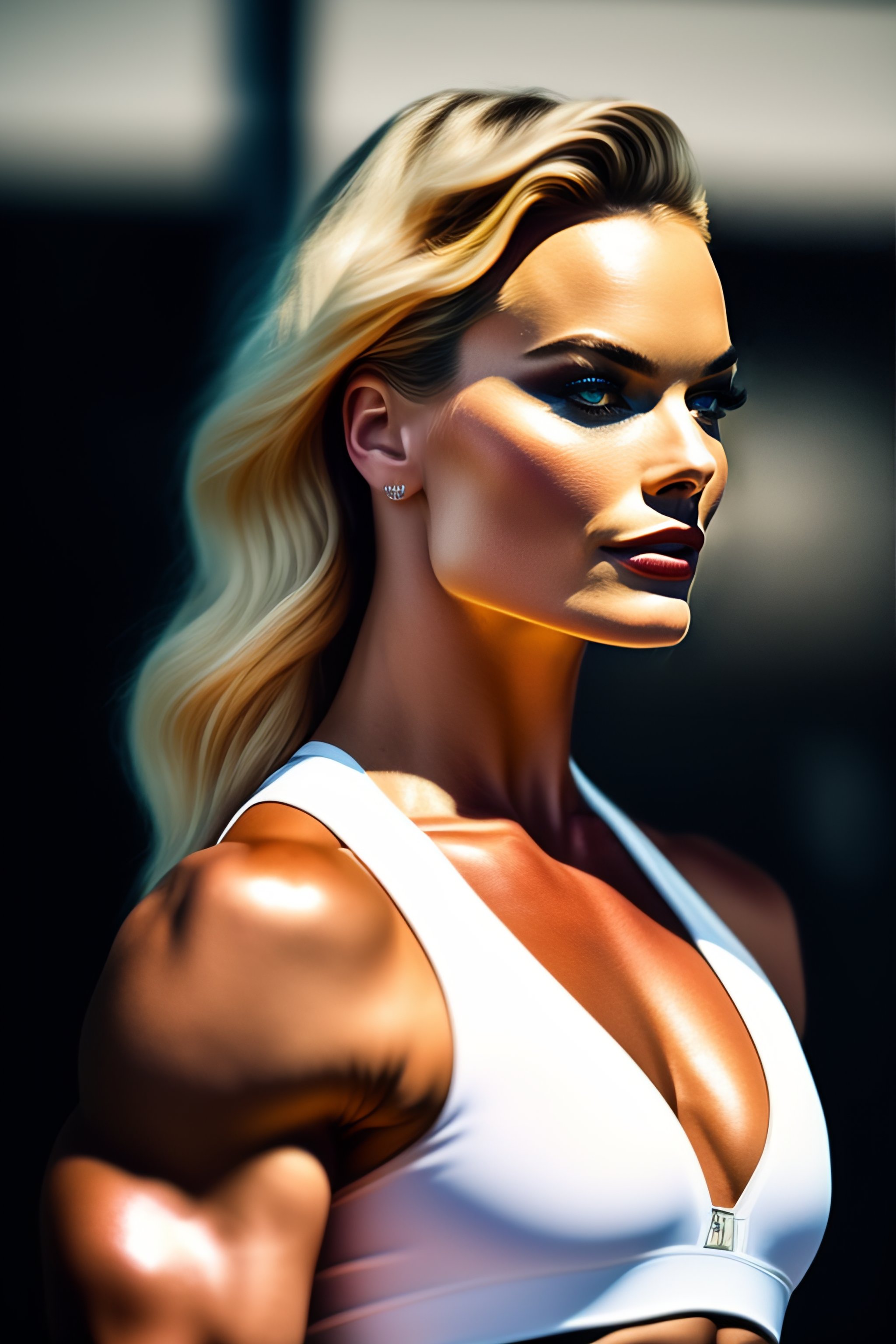 Lexica - Buff Margot Robbie with huge muscles