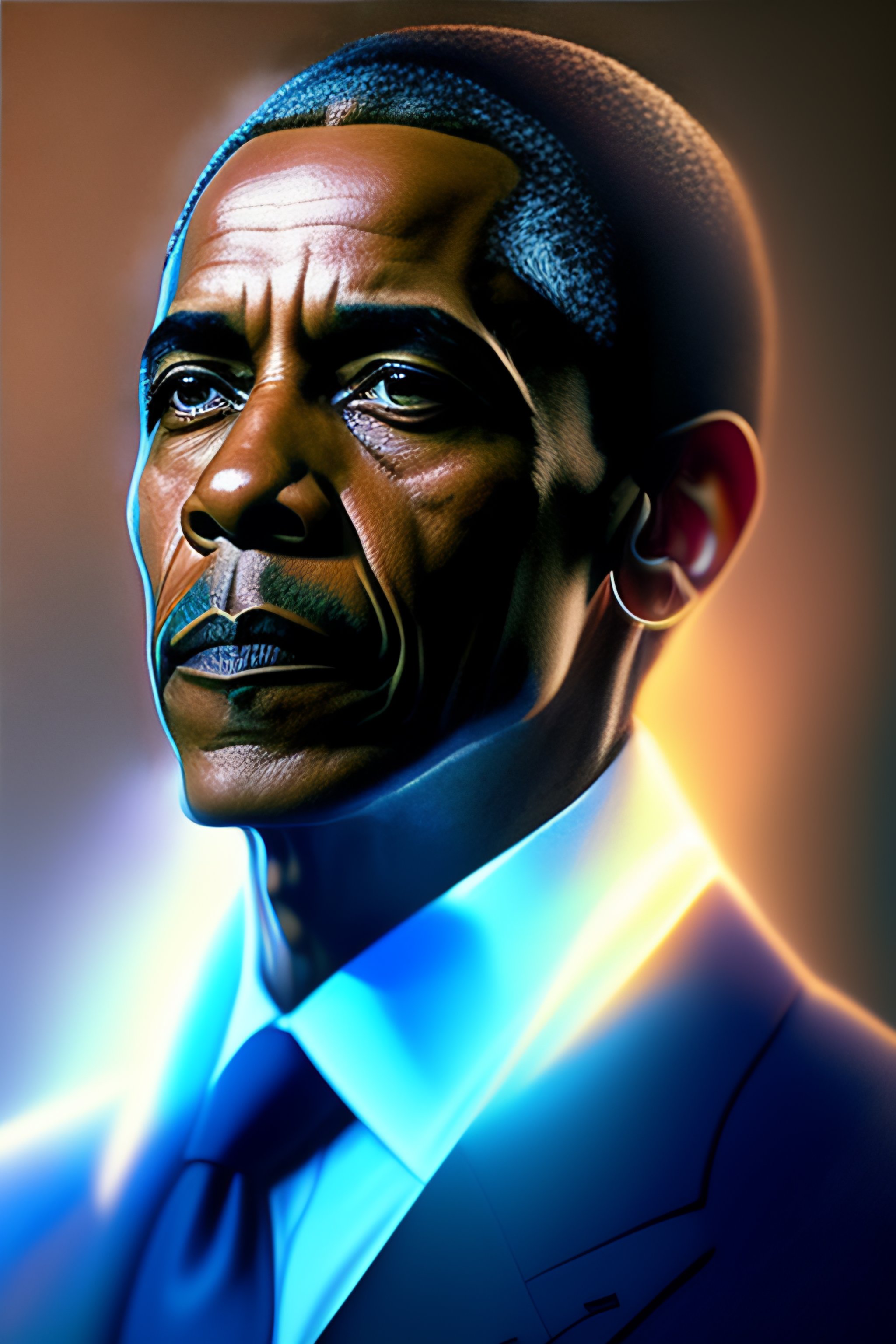Lexica - Barrack obama cosplaying as Gendo Ikari, key lighting, soft ...