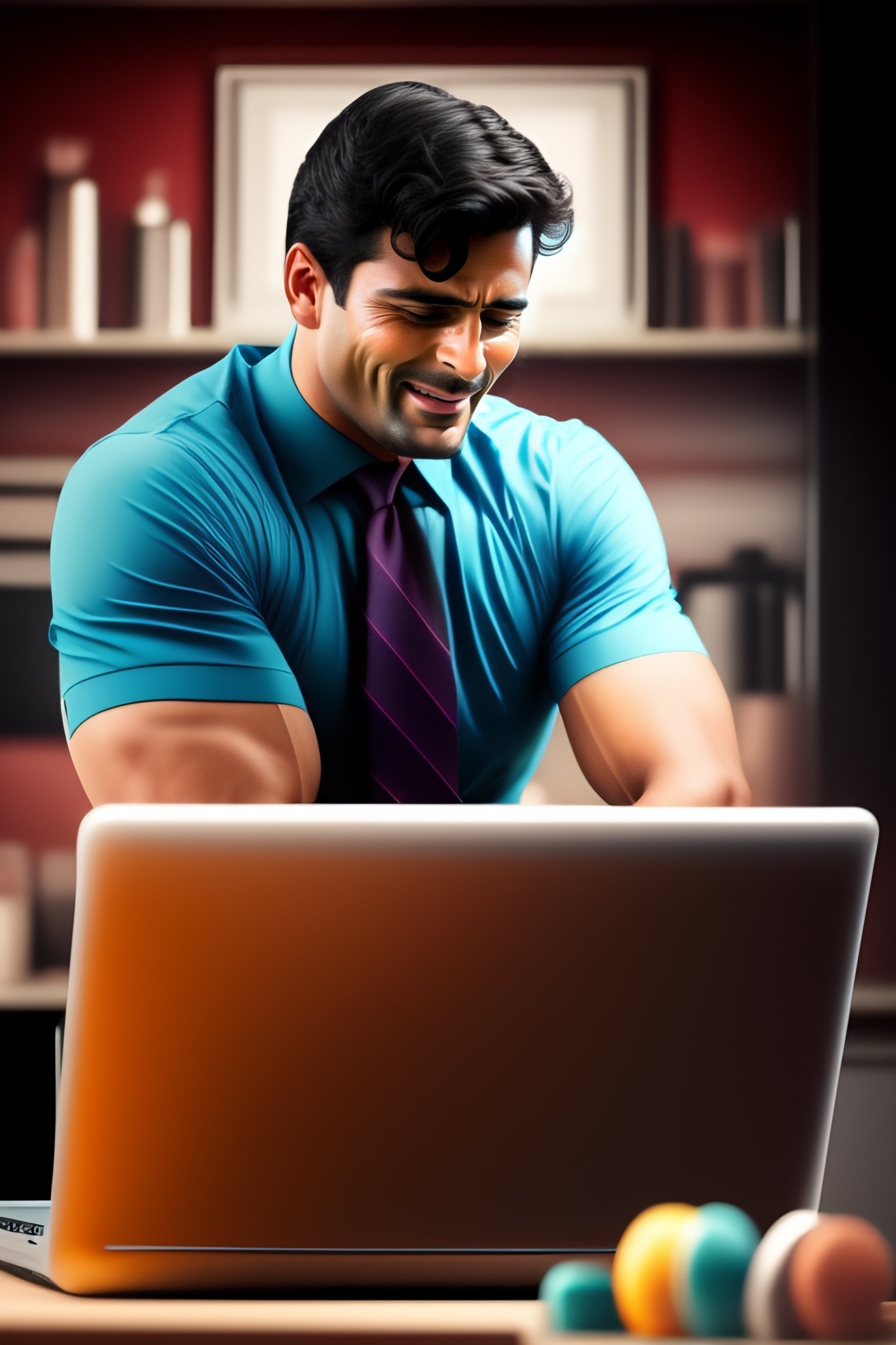 Man Crying At Computer