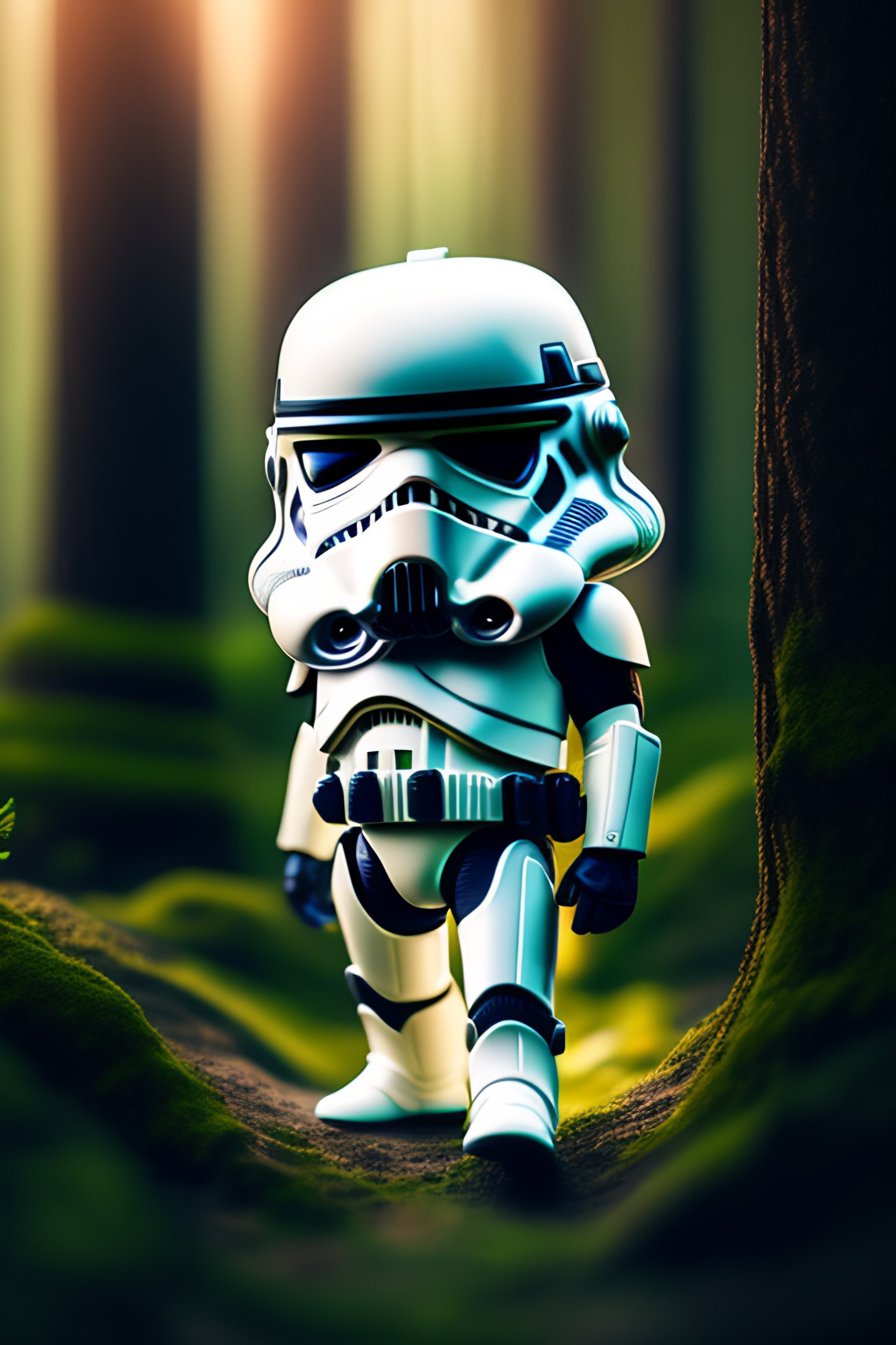 Lexica - Baby stormtrooper in the forest cinematic