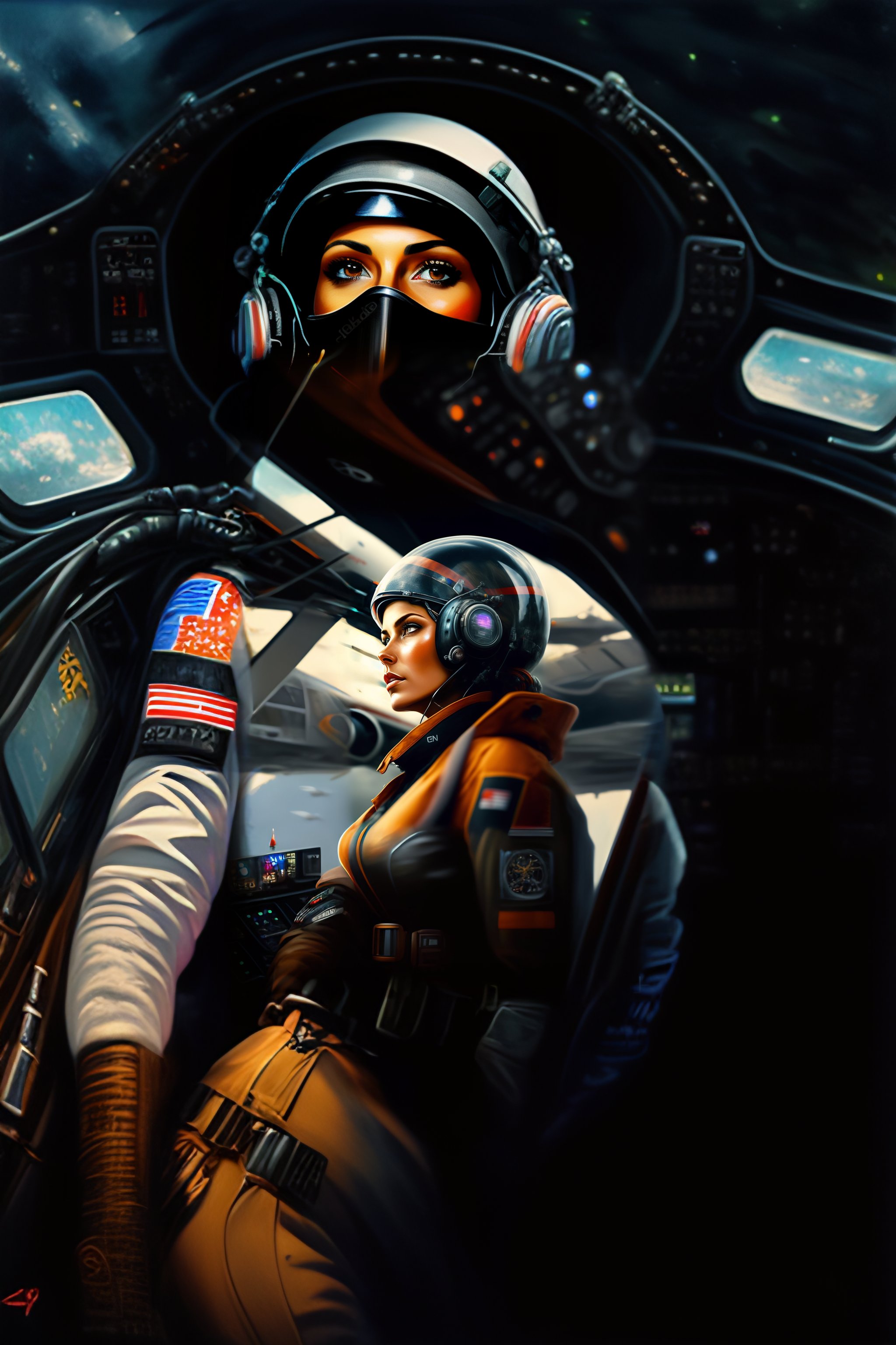 Lexica - Cyborg pilot Russian women, interior cockpit, hyperdetailed ...