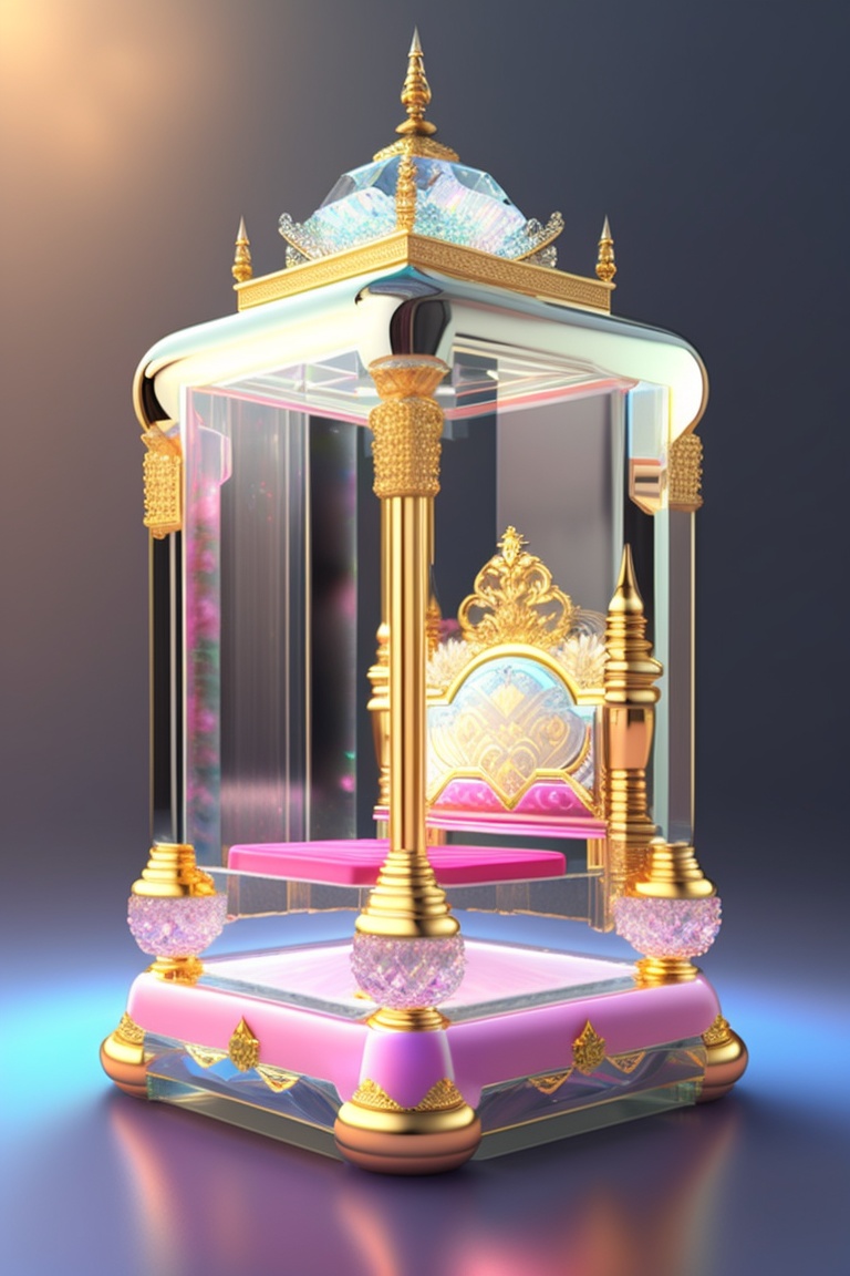 Lexica - Kristall, crystal throne adorned with crystal flowers ...