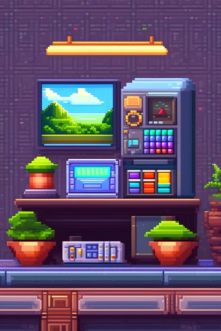 Lexica - Home studio ,2d, pixel art