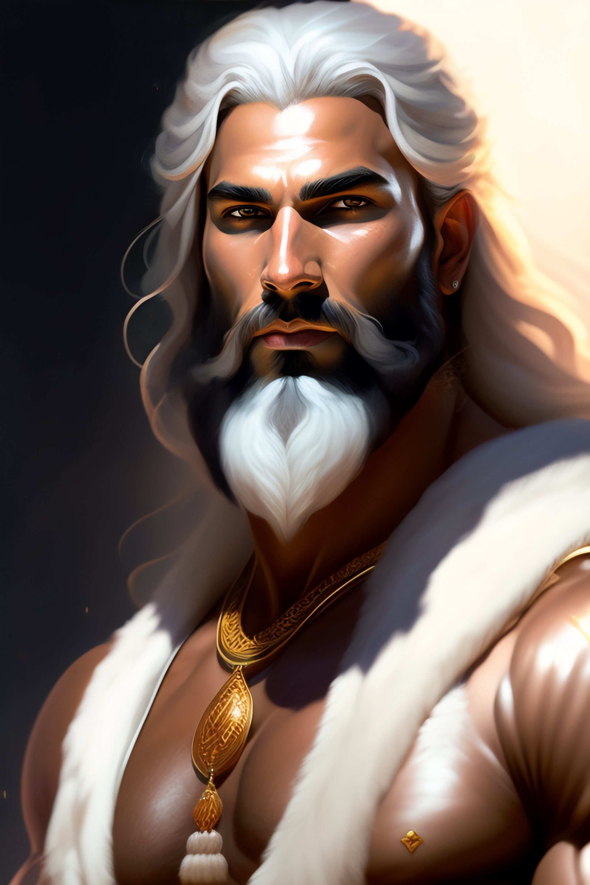 Lexica - Painted realism portrait of ruggedly handsome zeus as by ruan ...
