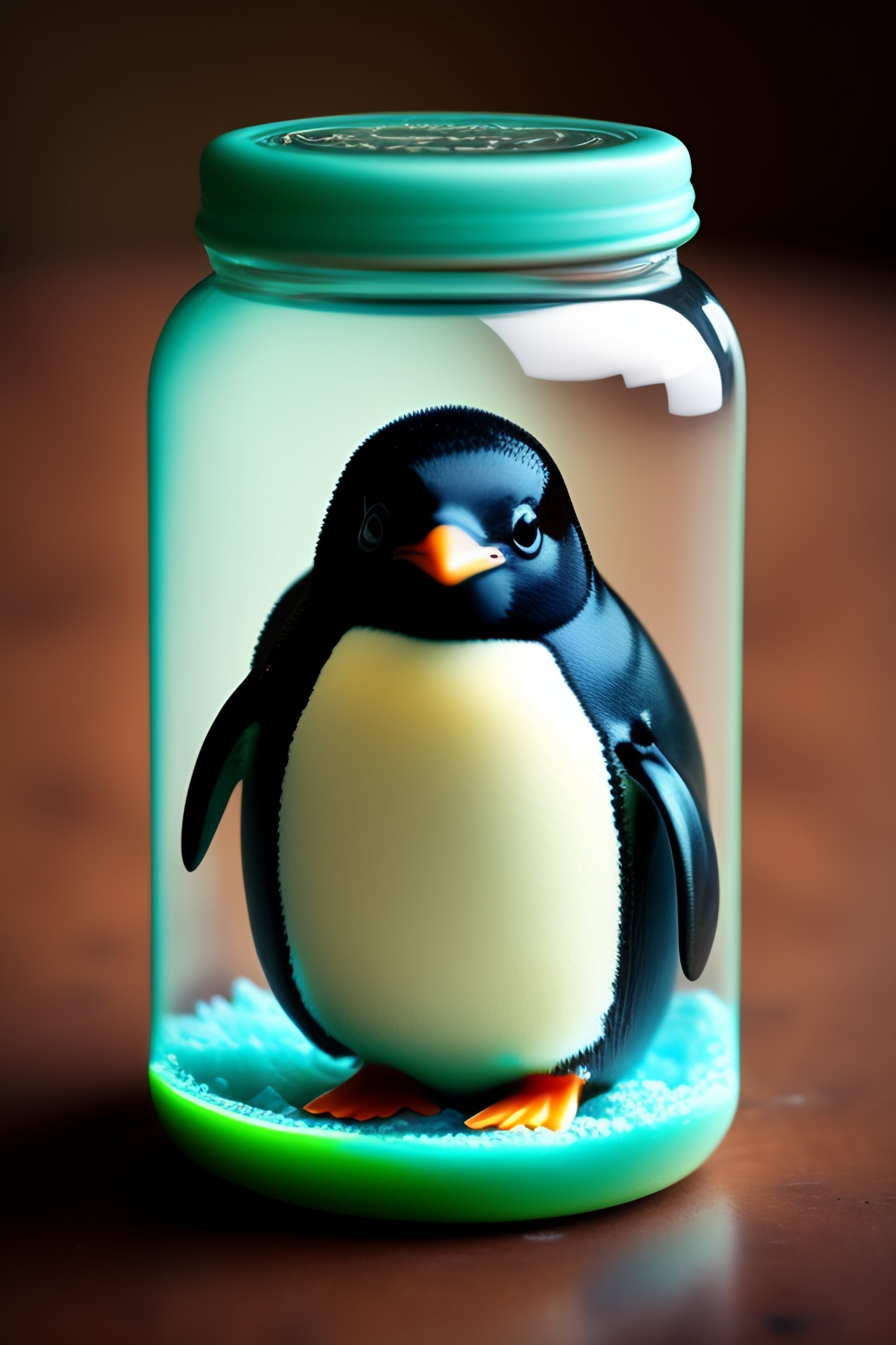 Lexica - Cute penguin in a jar