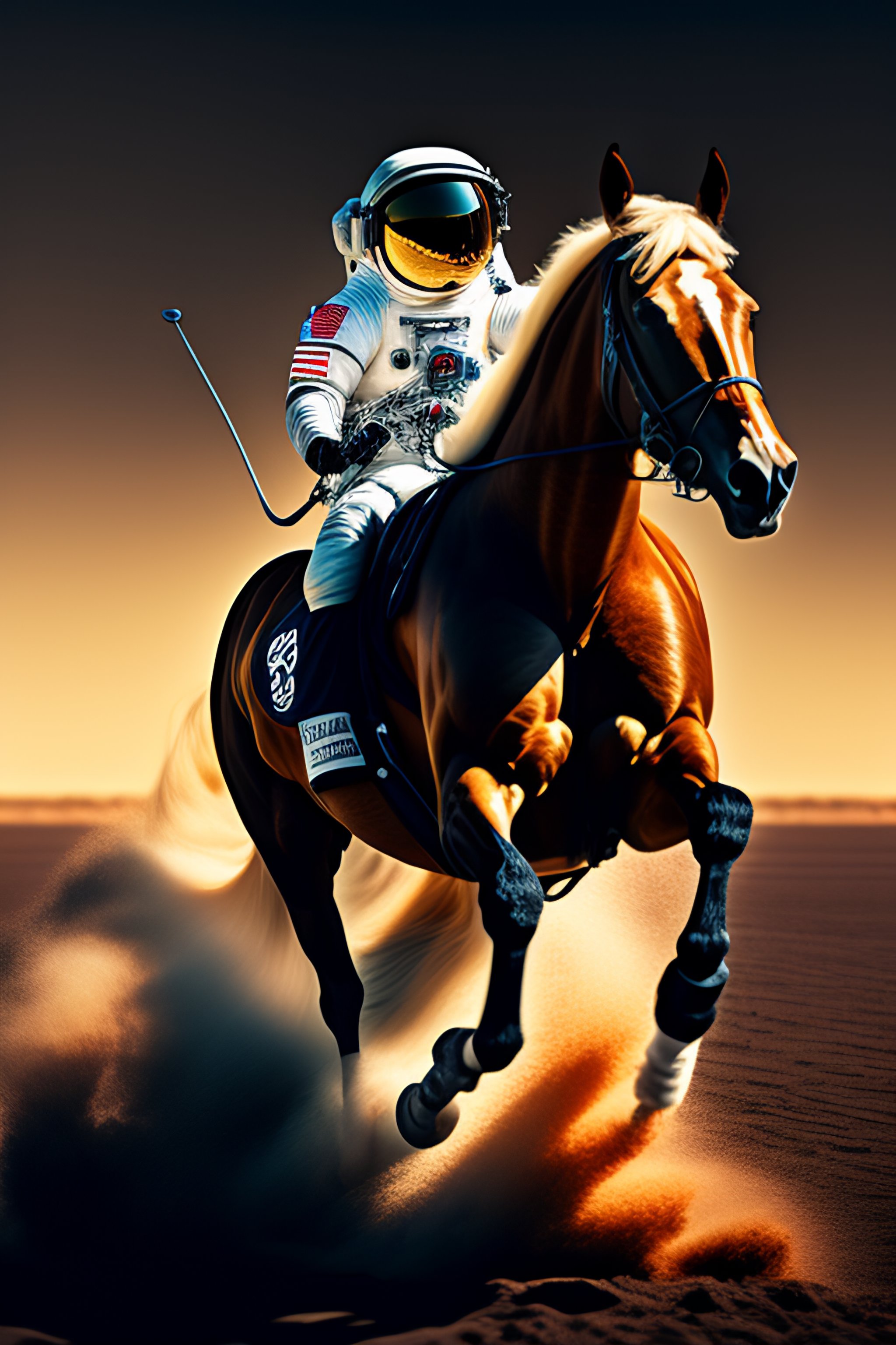 Lexica - A photograph of an astronaut riding a horse