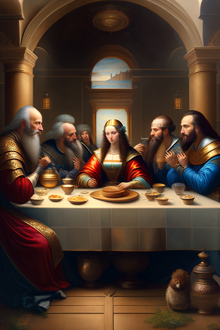 Lexica - Leonardo da Vinci's painting "The Last Supper", Cyberpunk
